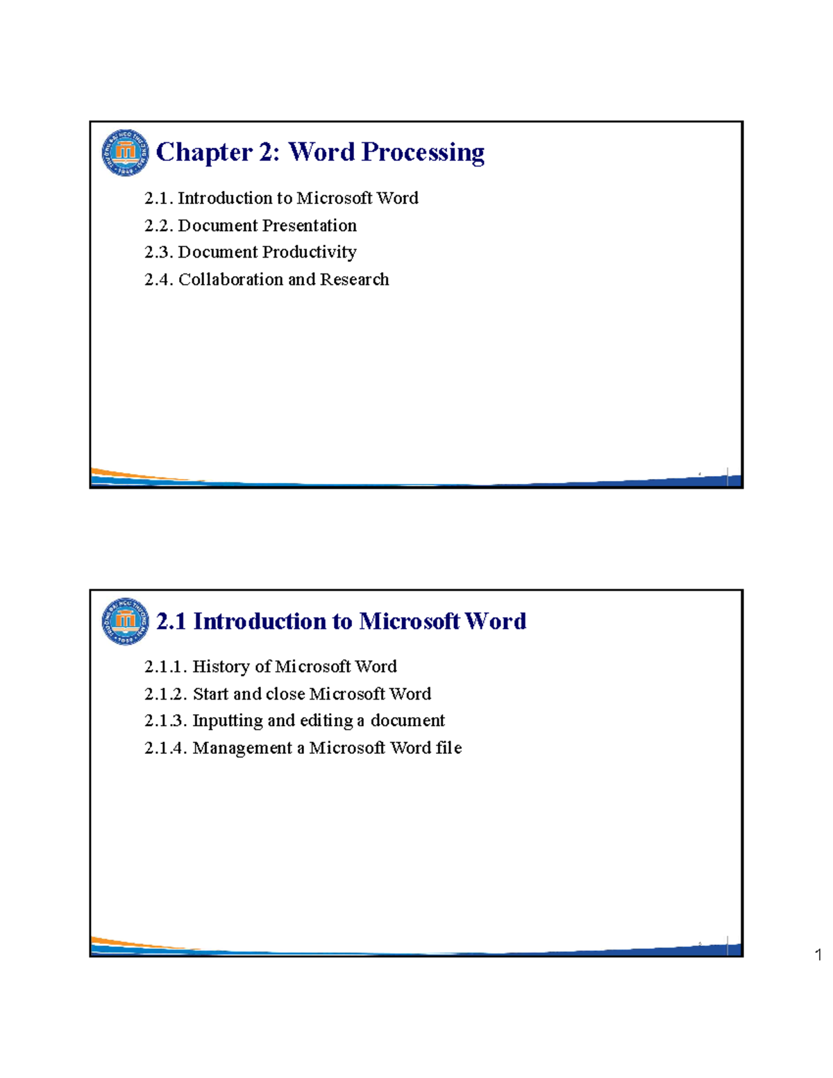 INFO5731 Chapter 2: Introduction to Microsoft Word and Document ...