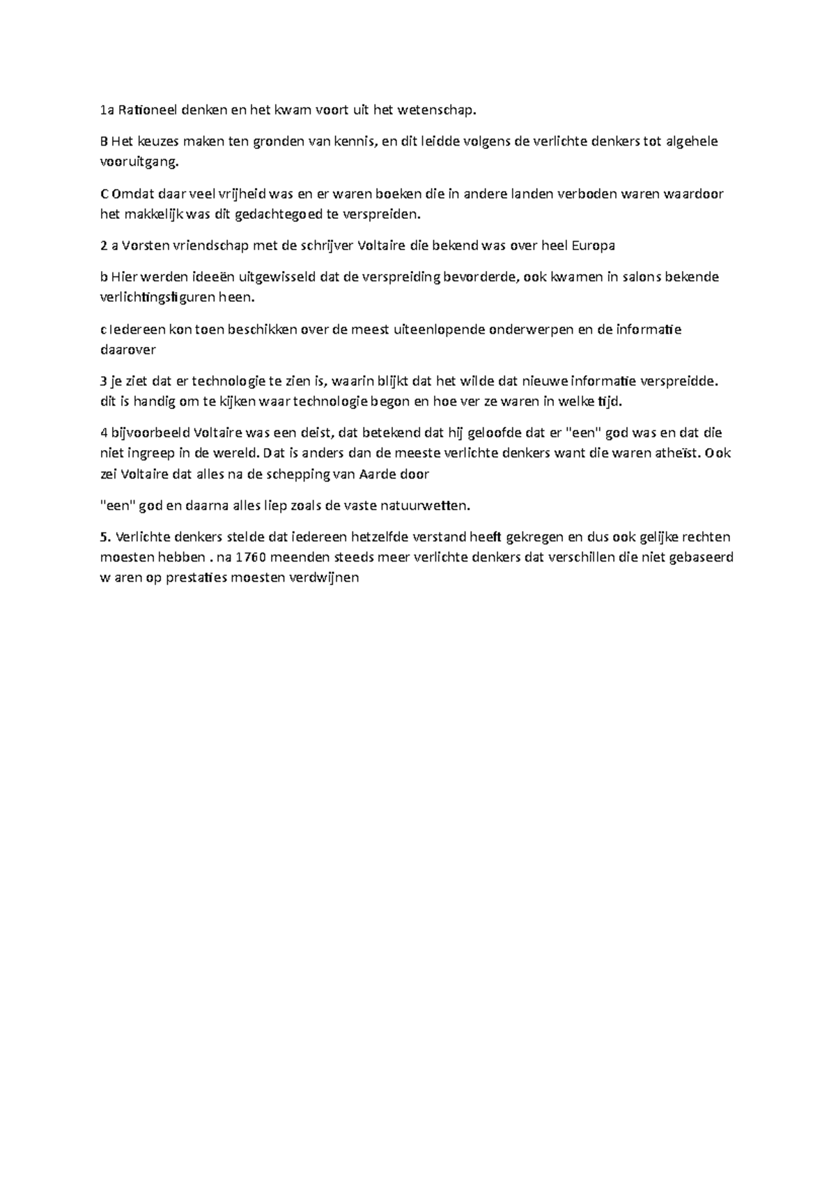 HW GES - fvbnm - 1a Rationeel denken en het kwam voort uit het ...