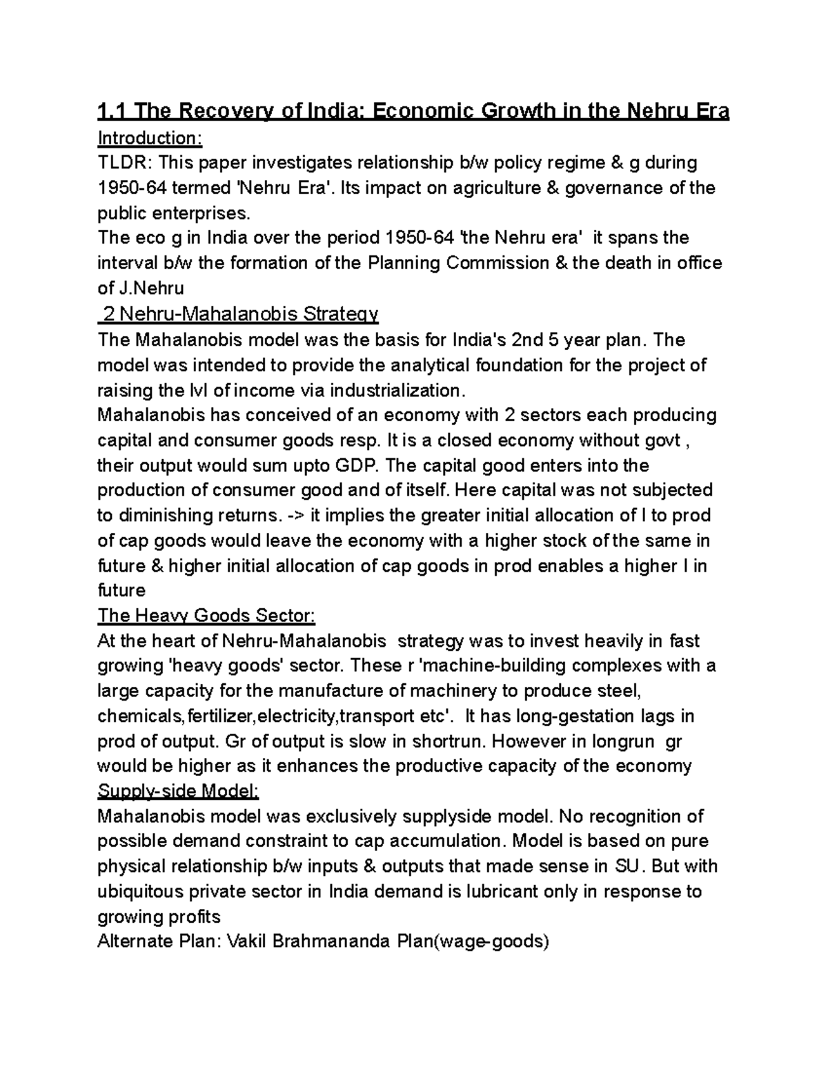 Indian Economy - Google Docs - 1 The Recovery of India: Economic Growth ...