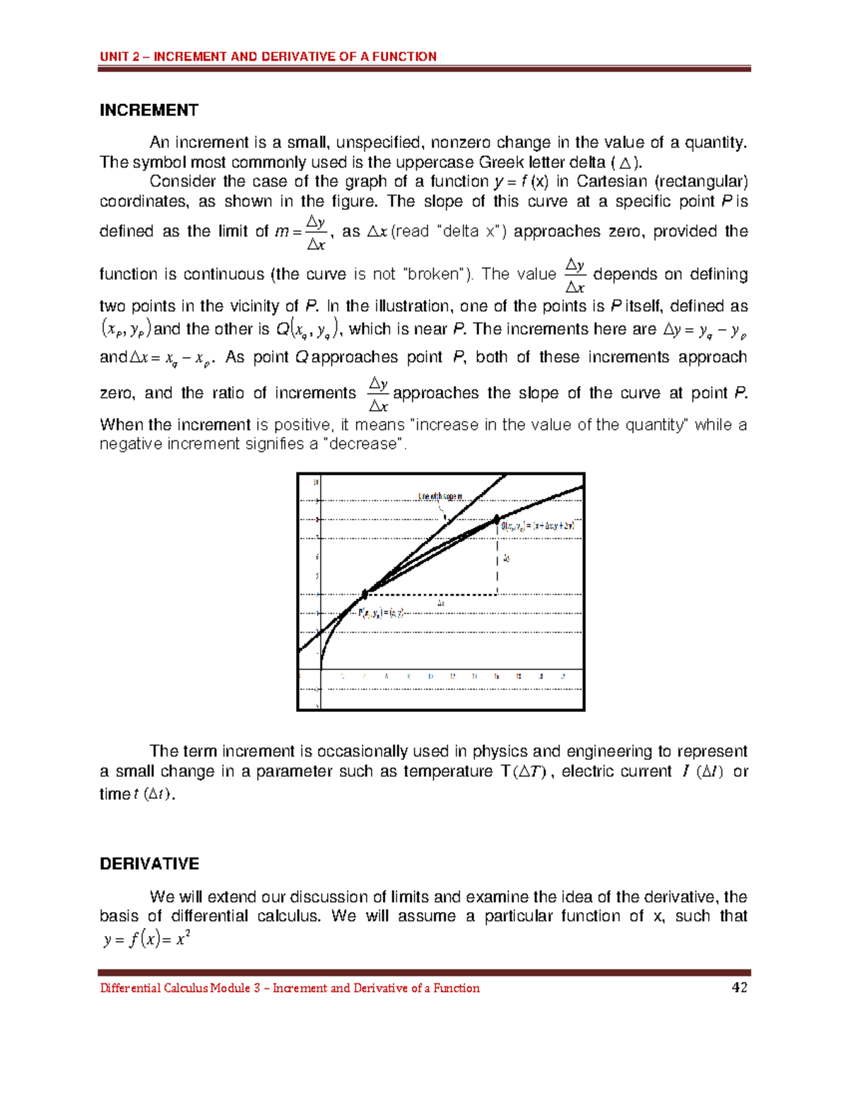 UNIT 2 Module 3 - Understanding Increments and Differentiation - Studocu