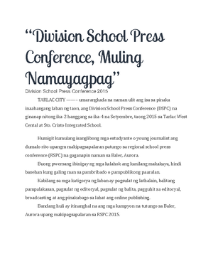 Pagsulat ng Lathalain - This document showed lectures on how to write ...