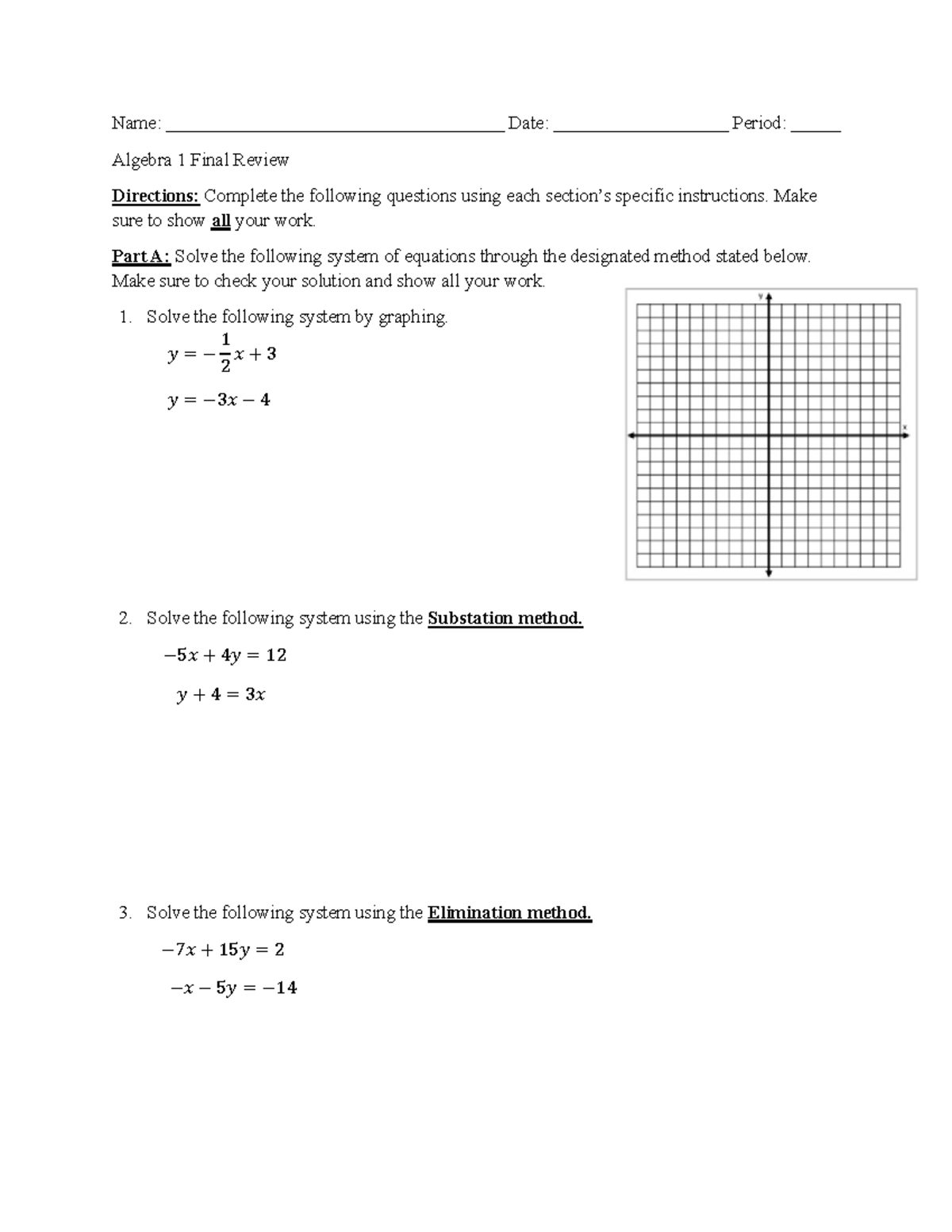 Algebra 1 (MATH101) Final Review Guide - Comprehensive Exam Prep - Studocu