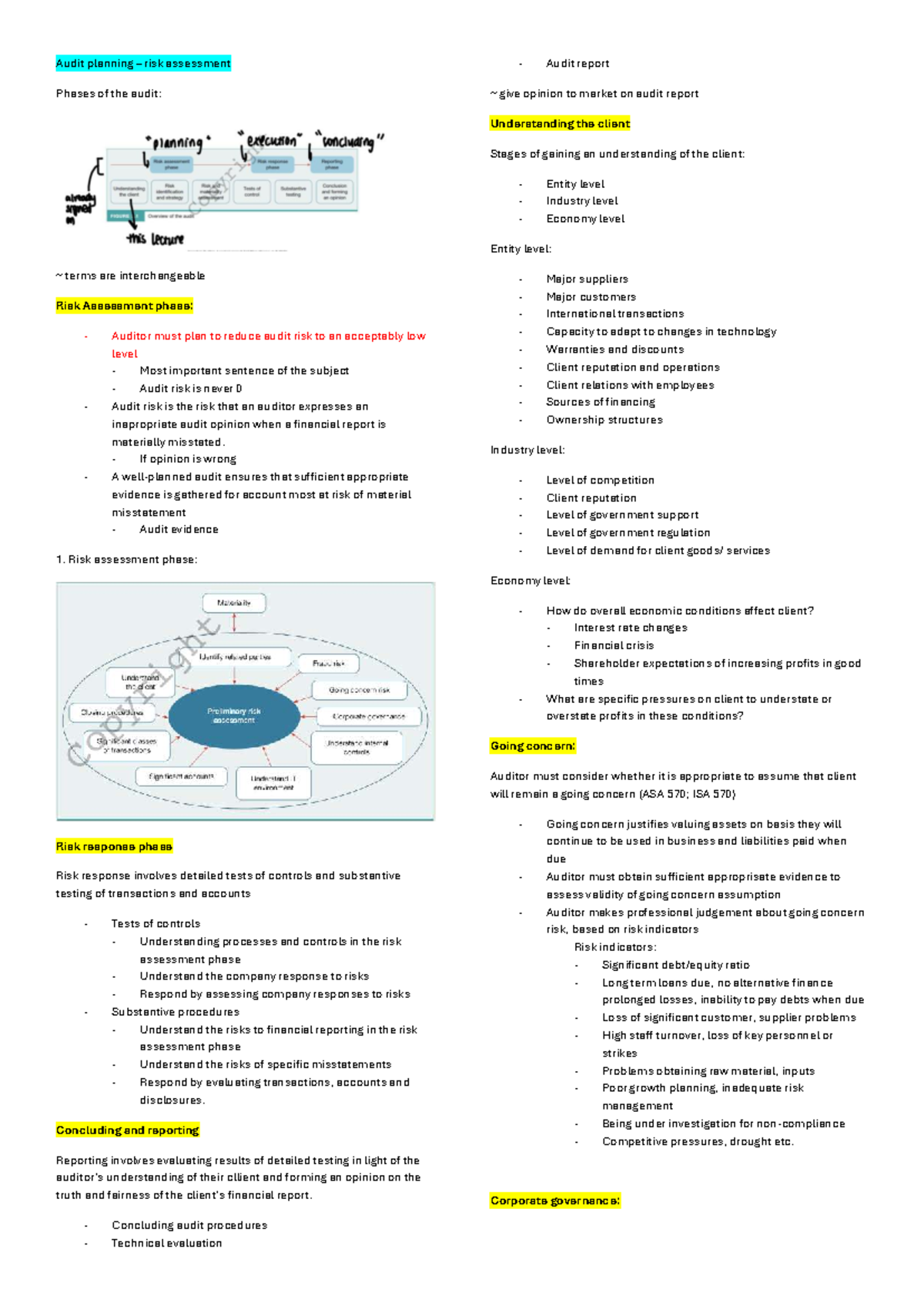 Audit Planning & Risk Assessment: Understanding Client & Business Risks ...