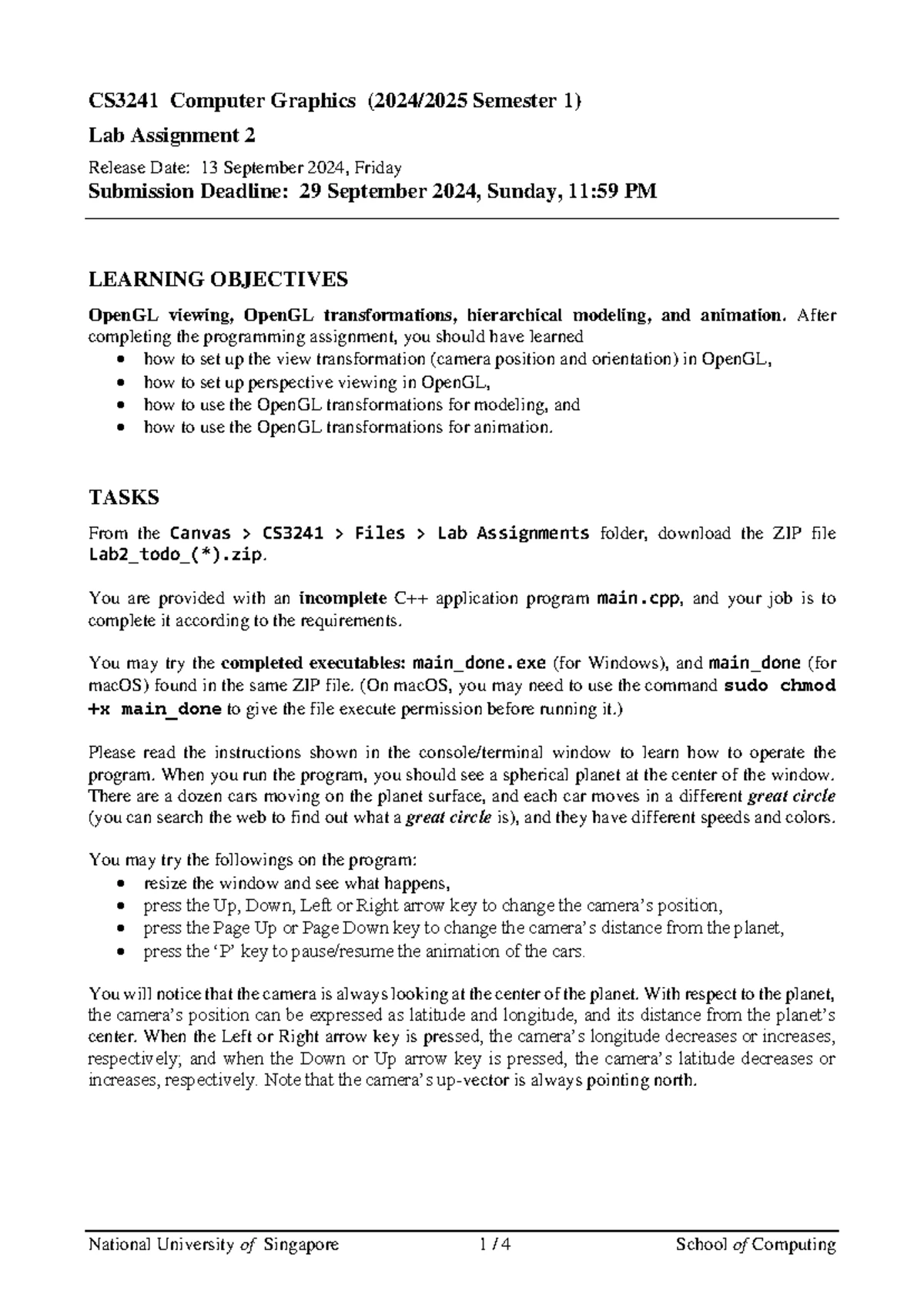 Cs3241 Ay2223s1 Midterms Cheatsheet Cs Intro Image Formation Elements 4334