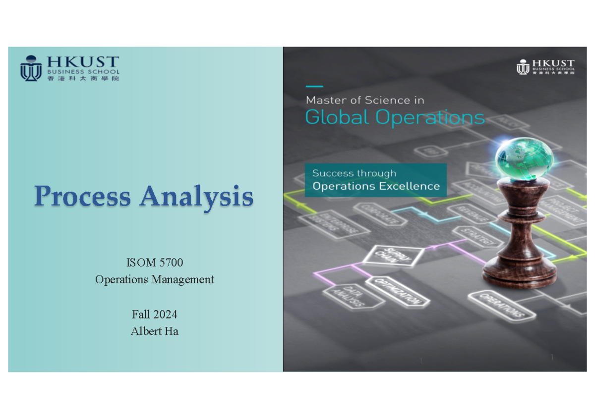 2 Process Analysis Note MSGO 2024 - Process Analysis ISOM 5700 ...