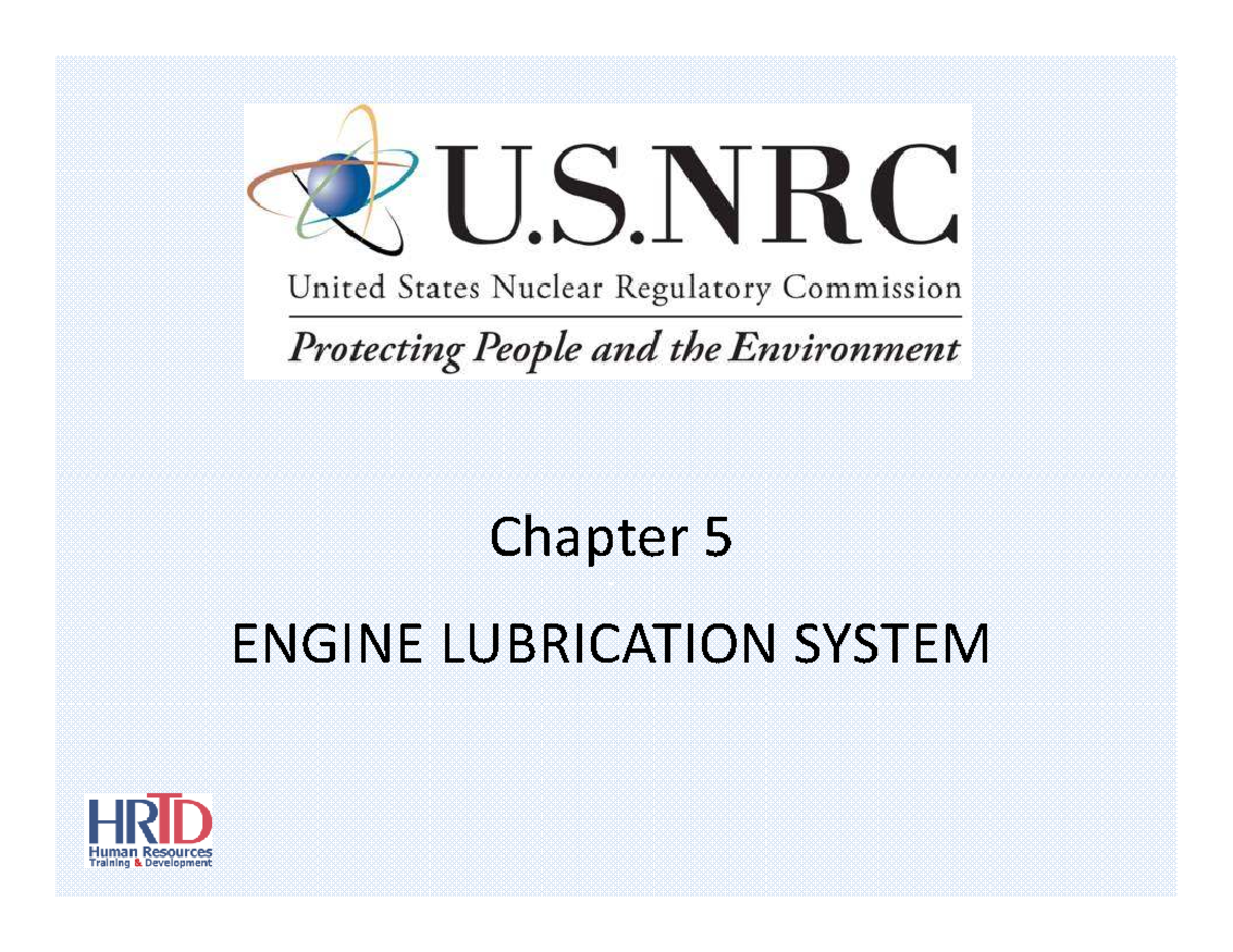 Chapter 5: Engine Lubrication System - Summary Notes (ML11229 A123 ...