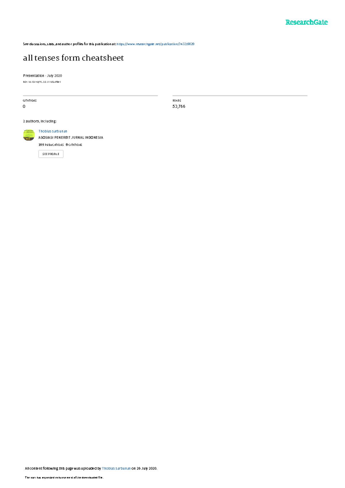English Tenses Forms Cheatsheet: Quick Reference Guide - Studeersnel