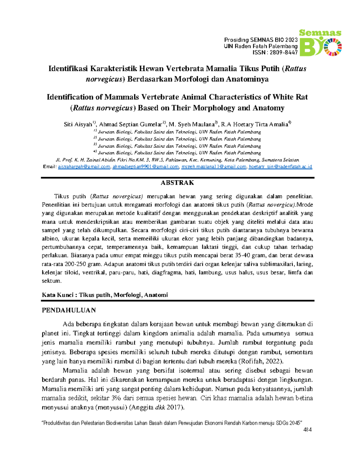 Karakteristik Morfologi dan Anatomi Tikus Putih (Rattus norvegicus ...