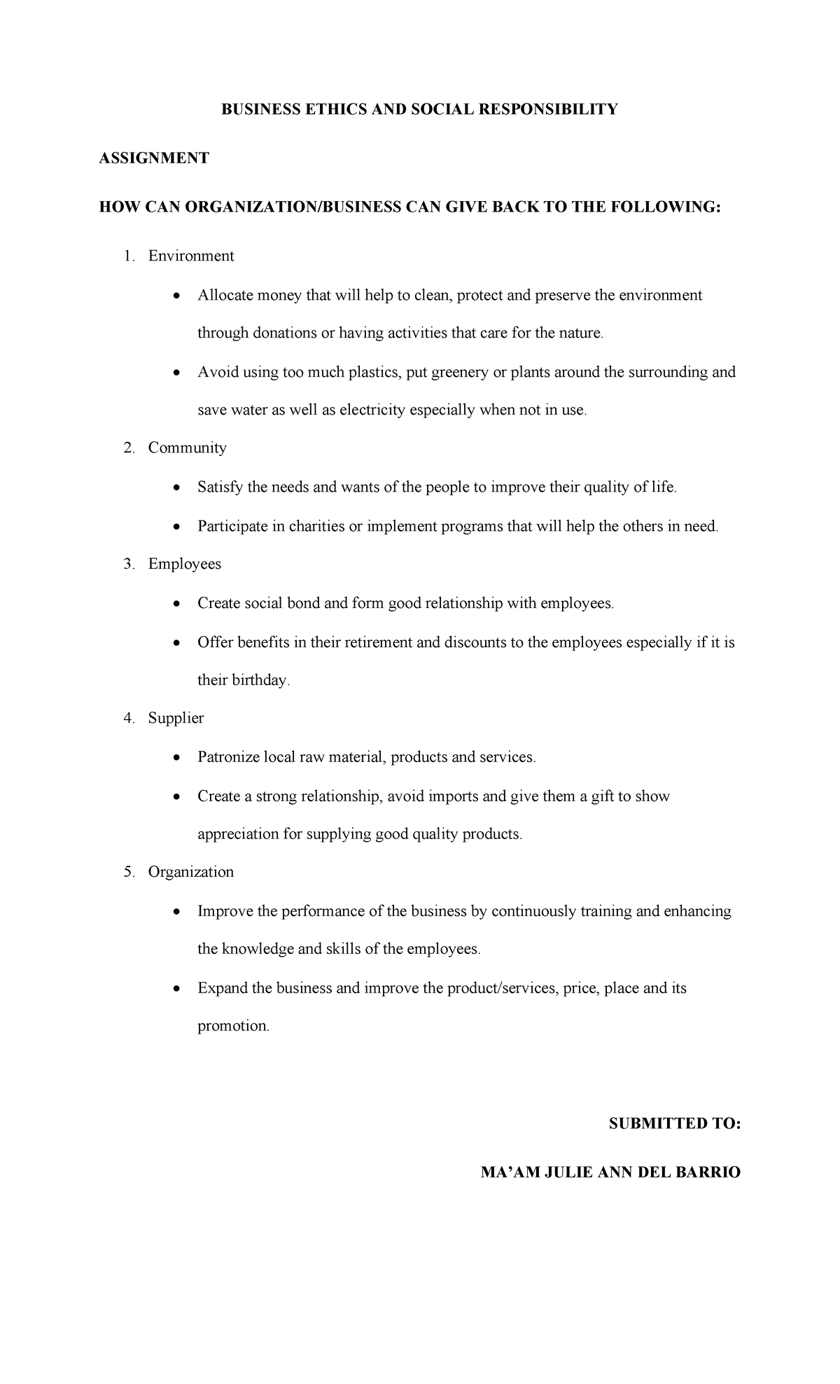 BUSINESS ETHICS & SOCIAL RESPONSIBILITY ASSIGNMENT - Studocu