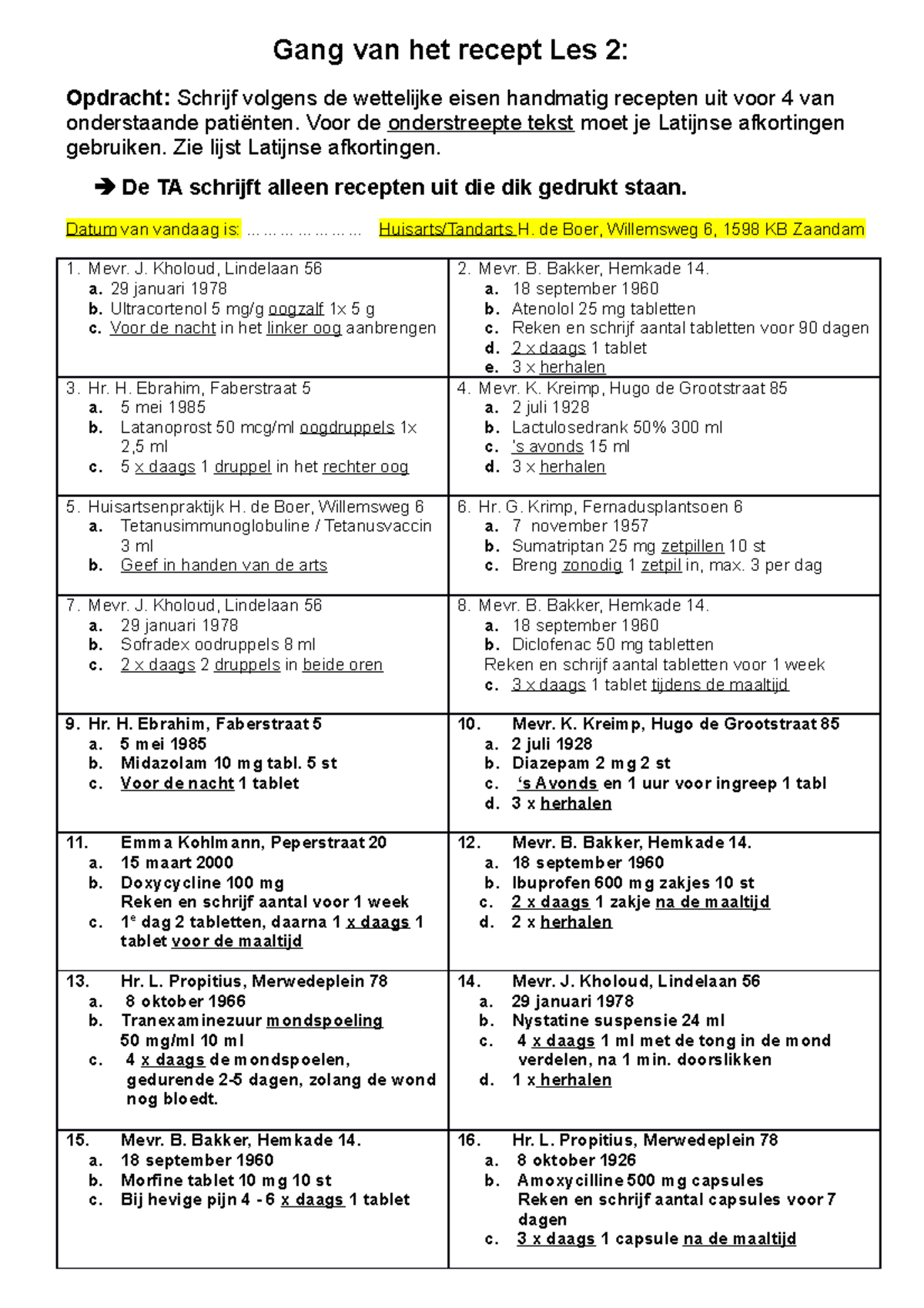 Recepten Uitschrijven voor Patiënten - Les 2 - Huisarts Praktijk ...