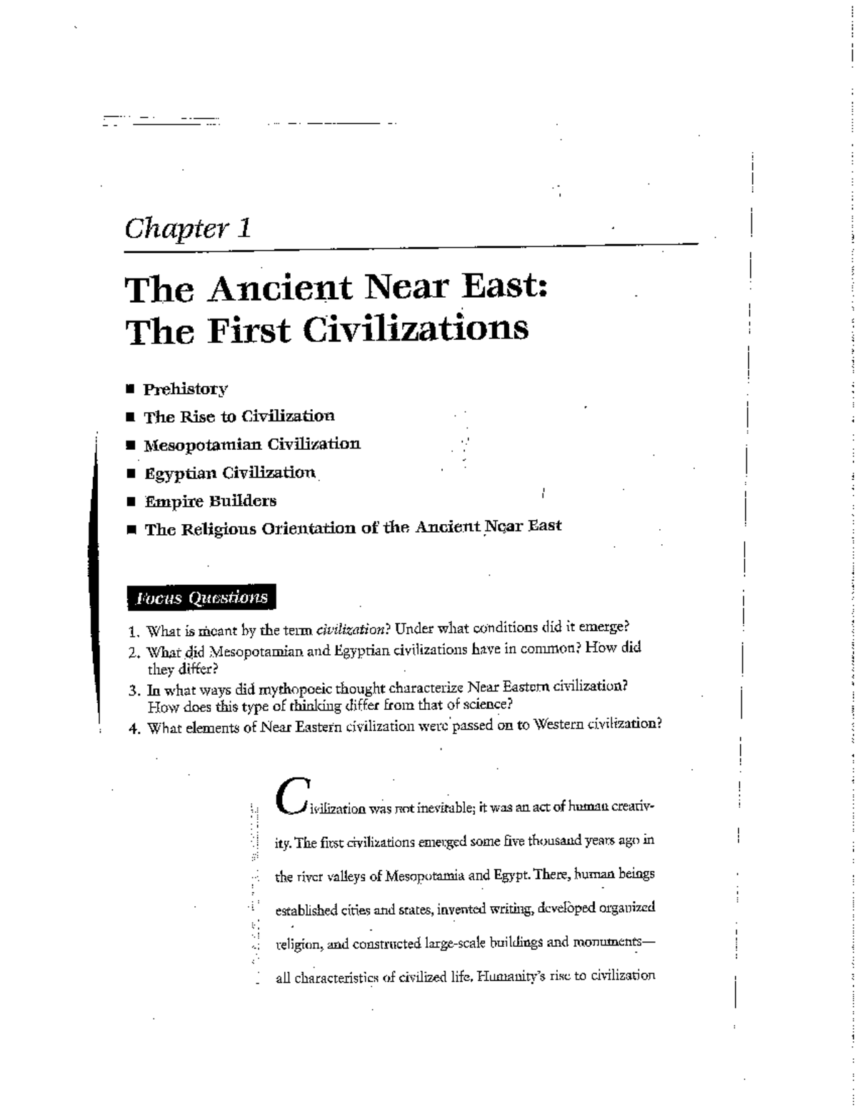 Chapter 1: The Ancient Near East (CIV 101) - First Civilizations and ...