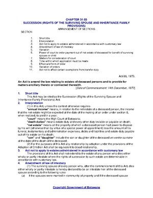 Public service act Botswana - PUBLIC SERVICE CHAPTER: 26: ARRANGEMENT ...