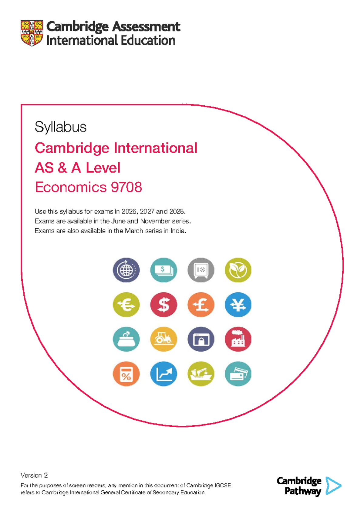 Cambridge International AS A Level Economics 9708 Syllabus (2026-2028 ...