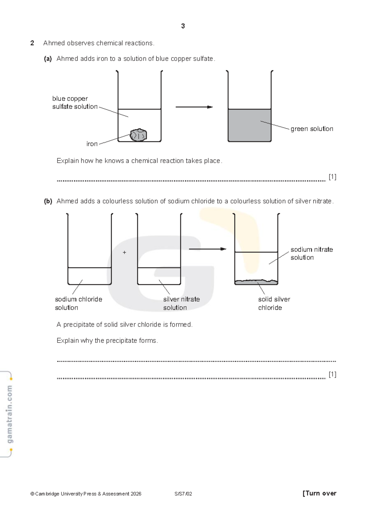 UNIT 8 - Science 7 - 2026 Paper 1 & 2: Chemical Reactions & Experiments ...