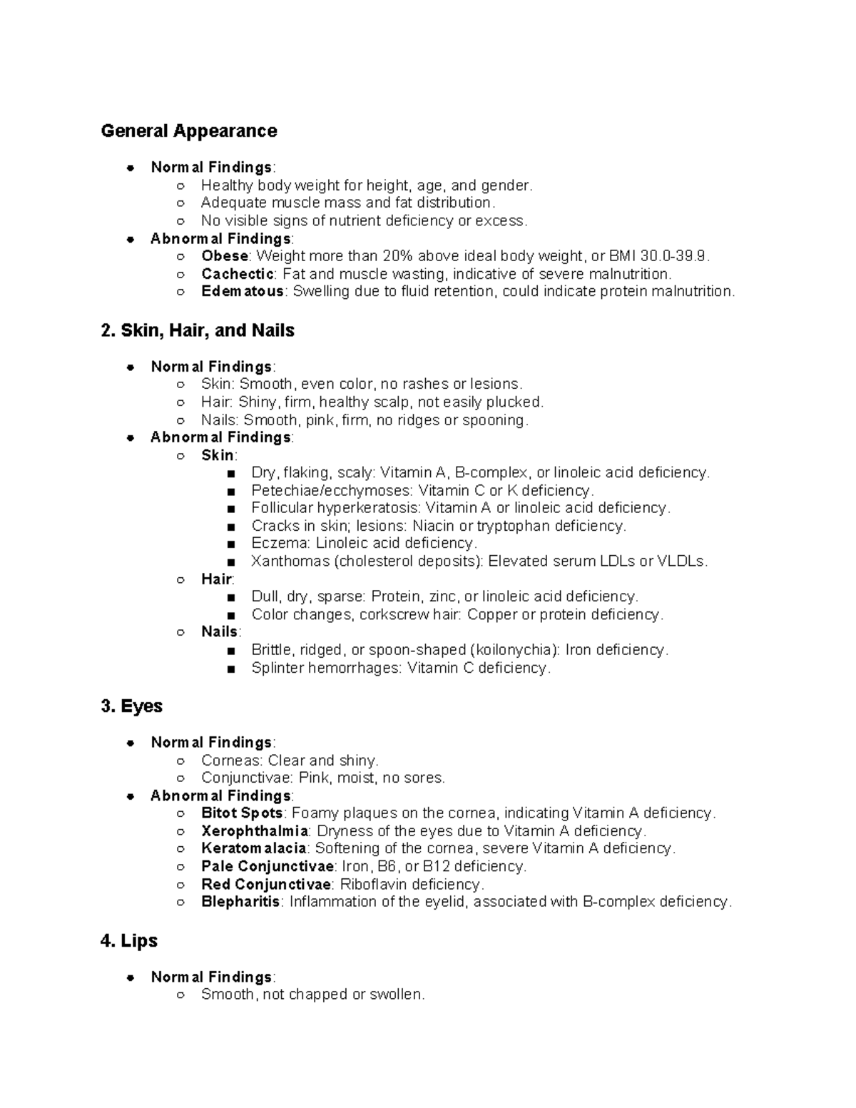 General Appearance - Head to Toe Assessment Guide (Health 101) - Studocu