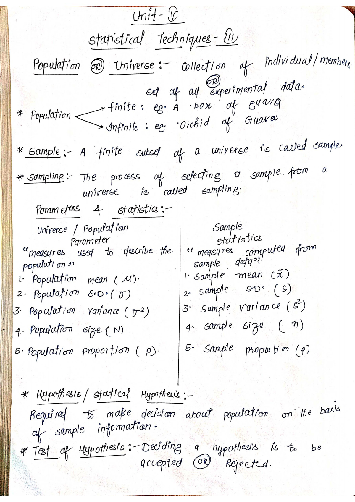 Maths 4 Unit 5 - Statistical Analysis of Population and Sampling ...