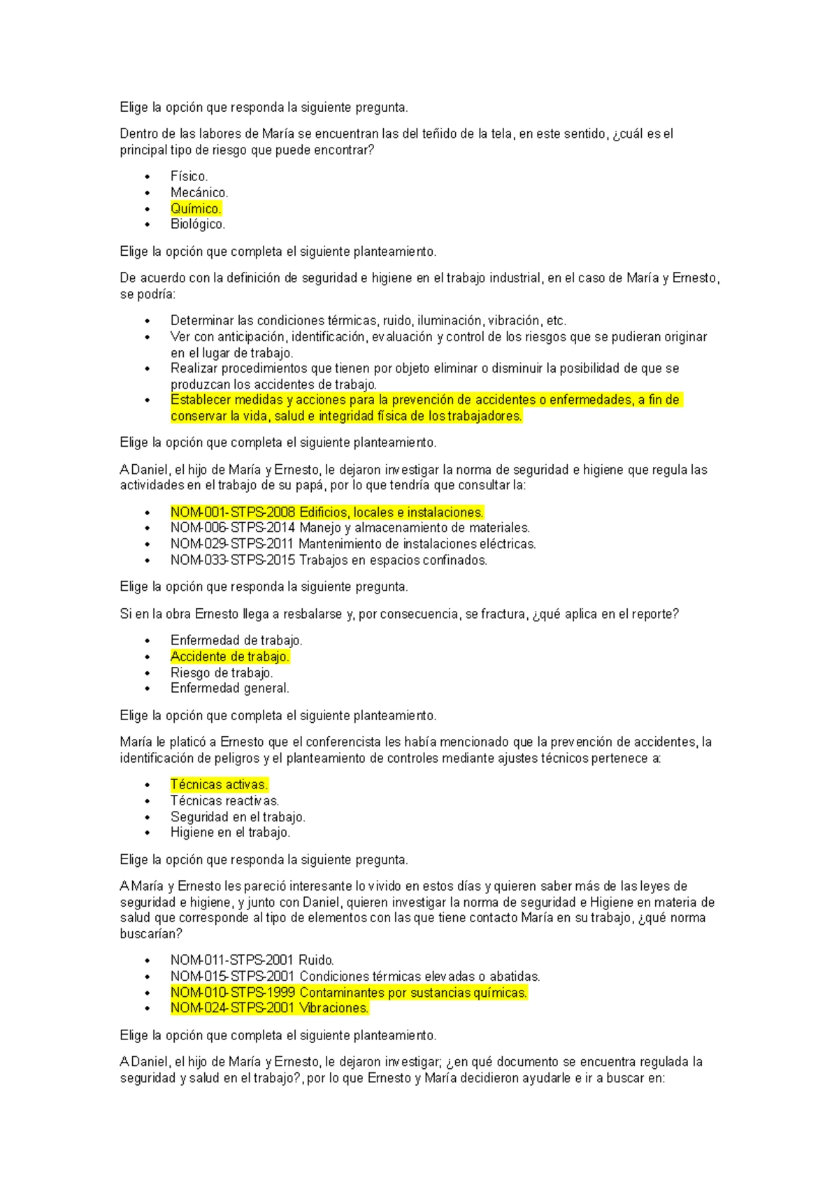 Examen 1 seguridad industrial - 1. Autor:Título: Guillermina González ...