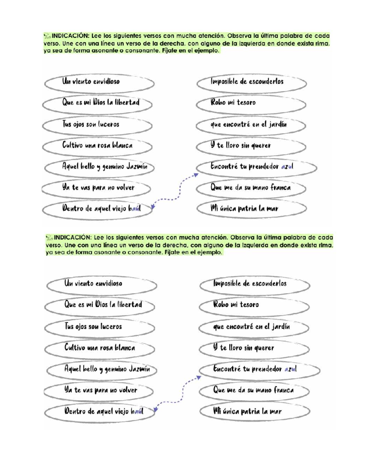 Actividad de Rimas: Ejercicio de Rima Asonante y Consonante - Studocu