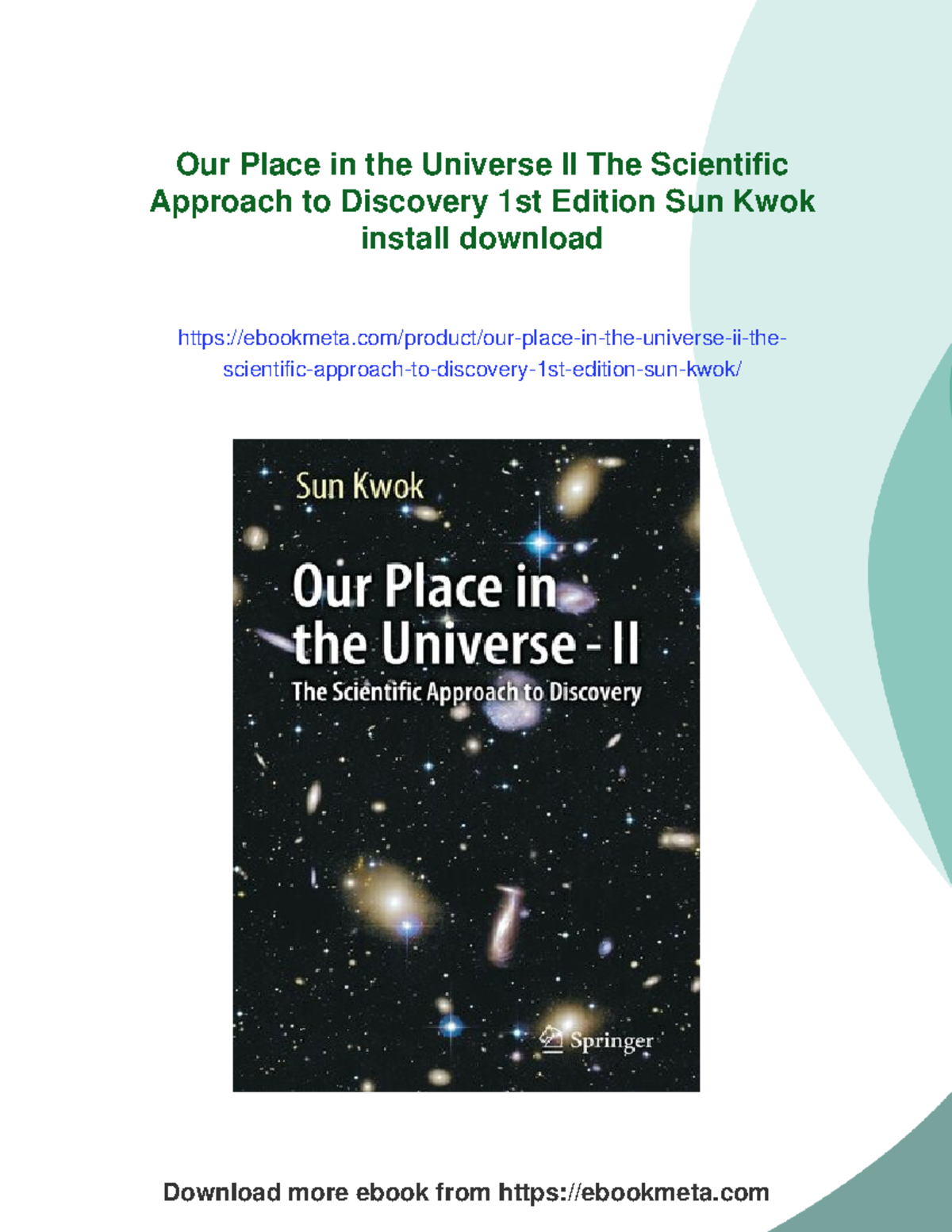 Our Place in the Universe II: The Scientific Approach to Discovery ...