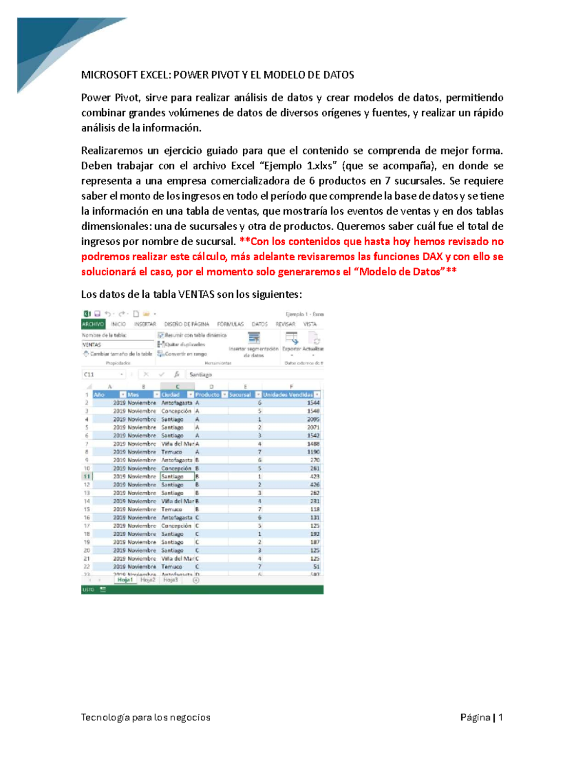 Ejercicio Guiado de Power Pivot en Excel: Análisis de Datos y Modelos ...
