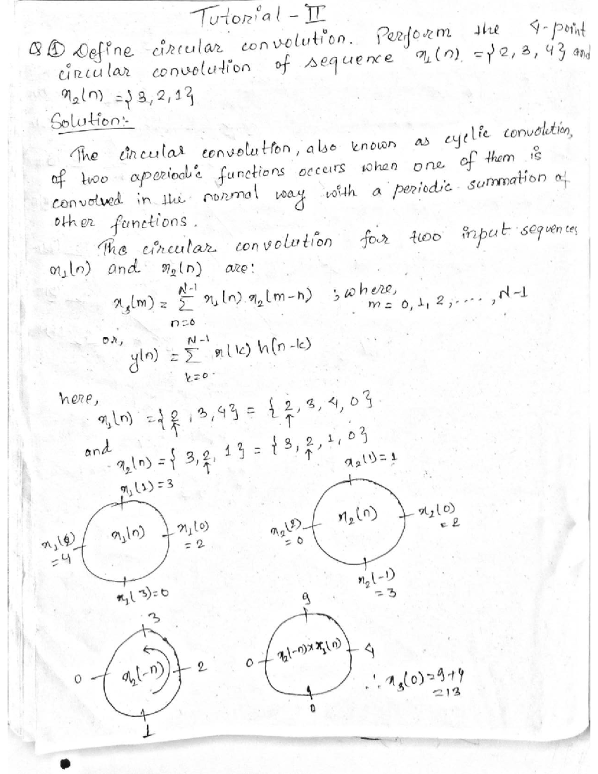 Assignment 2 - Circular Convolution and DFT Analysis - Studocu