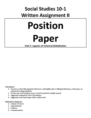 Social Studies - Grade: 11 - High School - Canada - Studocu