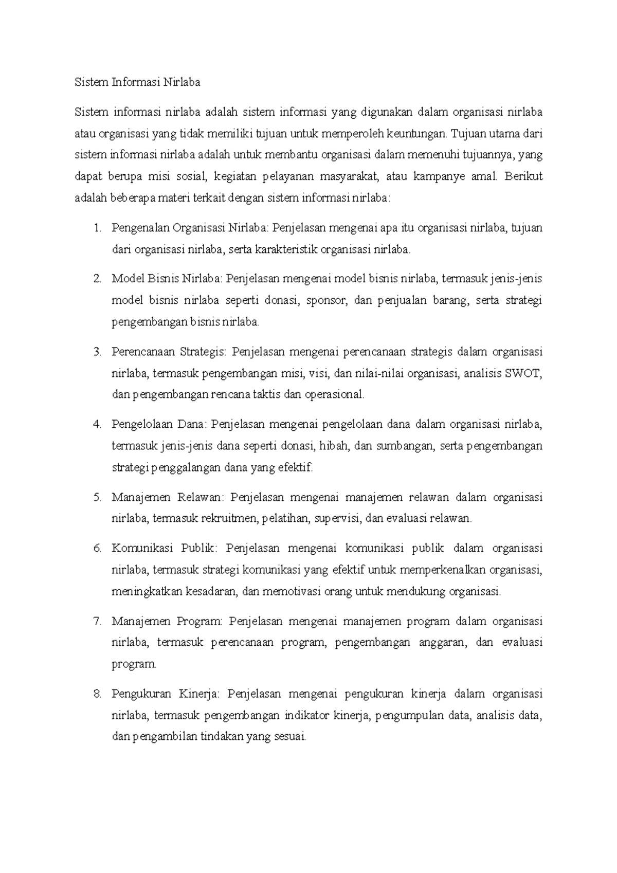 Sistem Informasi Nirlaba: Panduan Lengkap untuk Organisasi Nirlaba ...