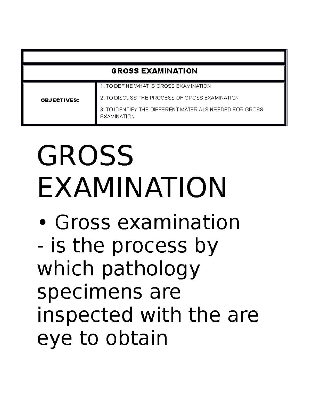 GEX-101: Gross Examination of Tissue Biopsy - Overview and Process ...