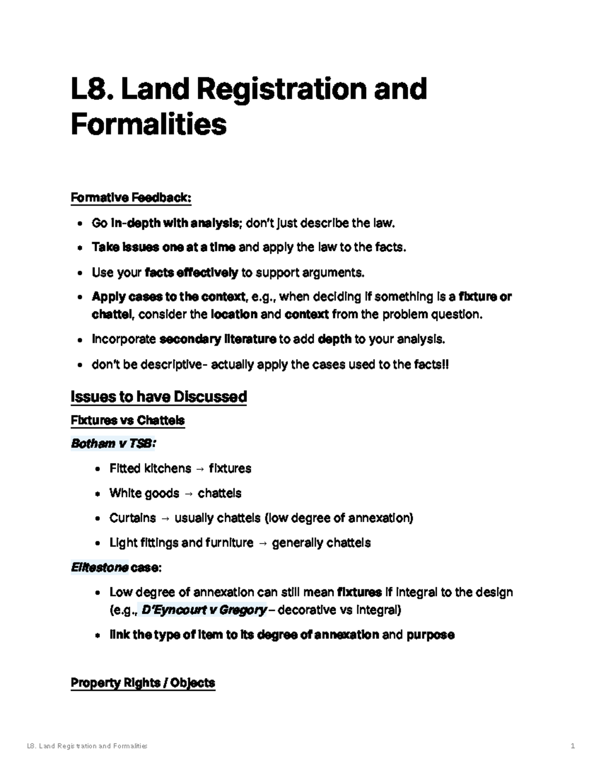 L8. Land Registration and Formalities: Key Concepts and Case ...