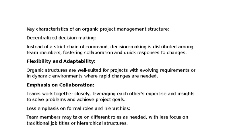 Organic Project Management Structures: Flexibility & Collaboration ...