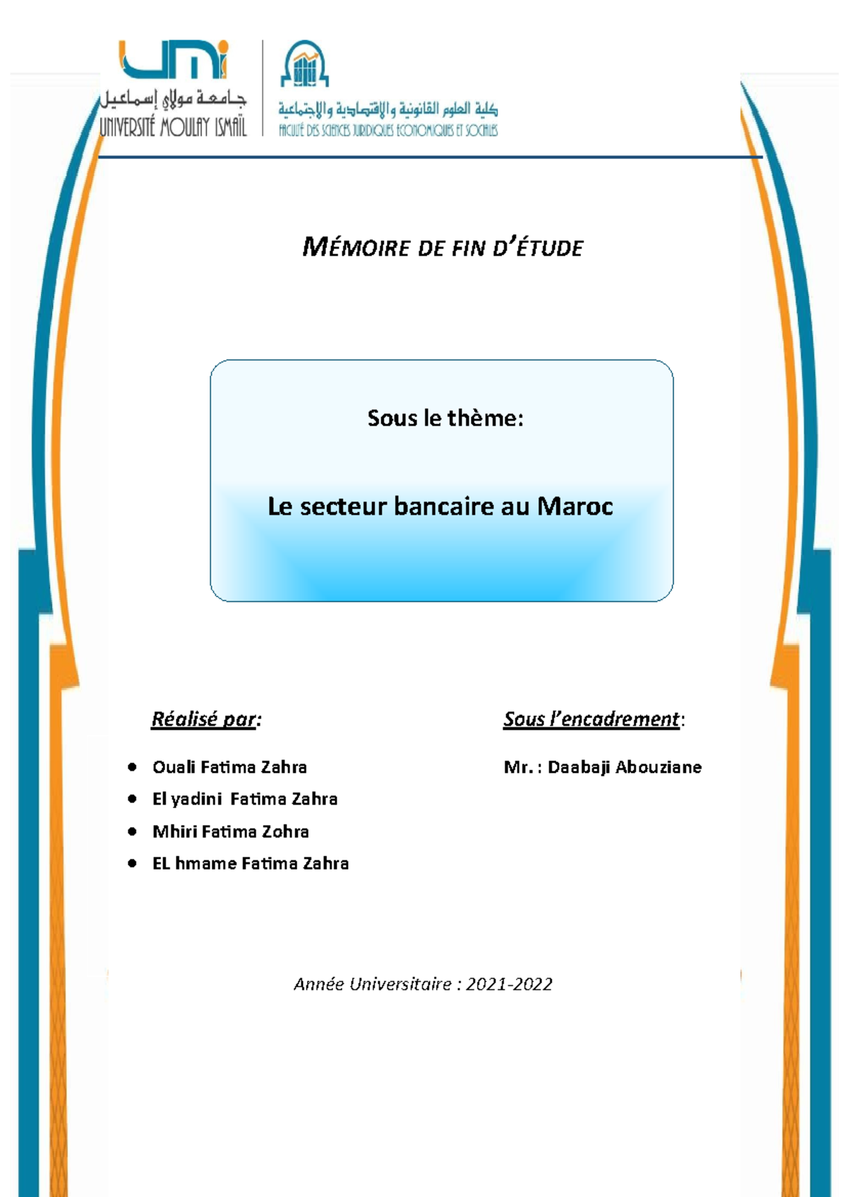 PFE 2023 : Le Système Bancaire au Maroc - Concepts Clés et Évolution ...