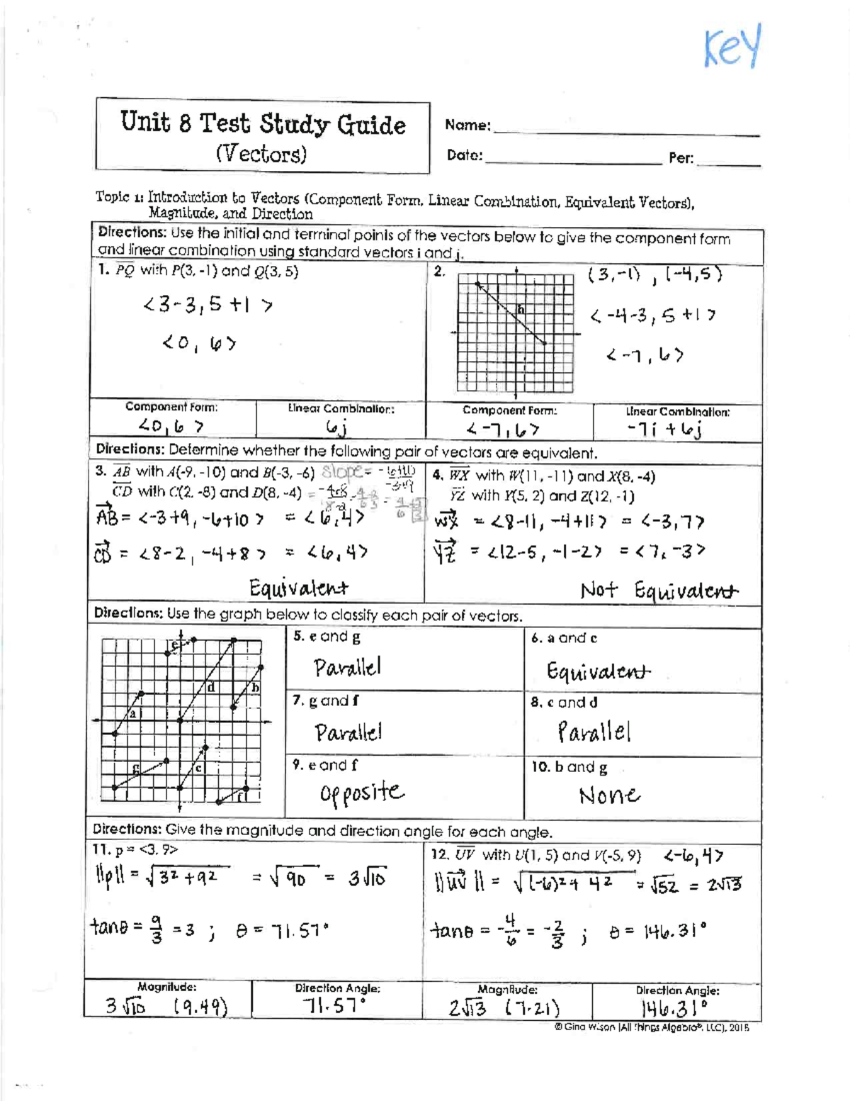 3-25 MATH 101 Unit 4.1 Vectors Test Study Guide & Review - Studocu