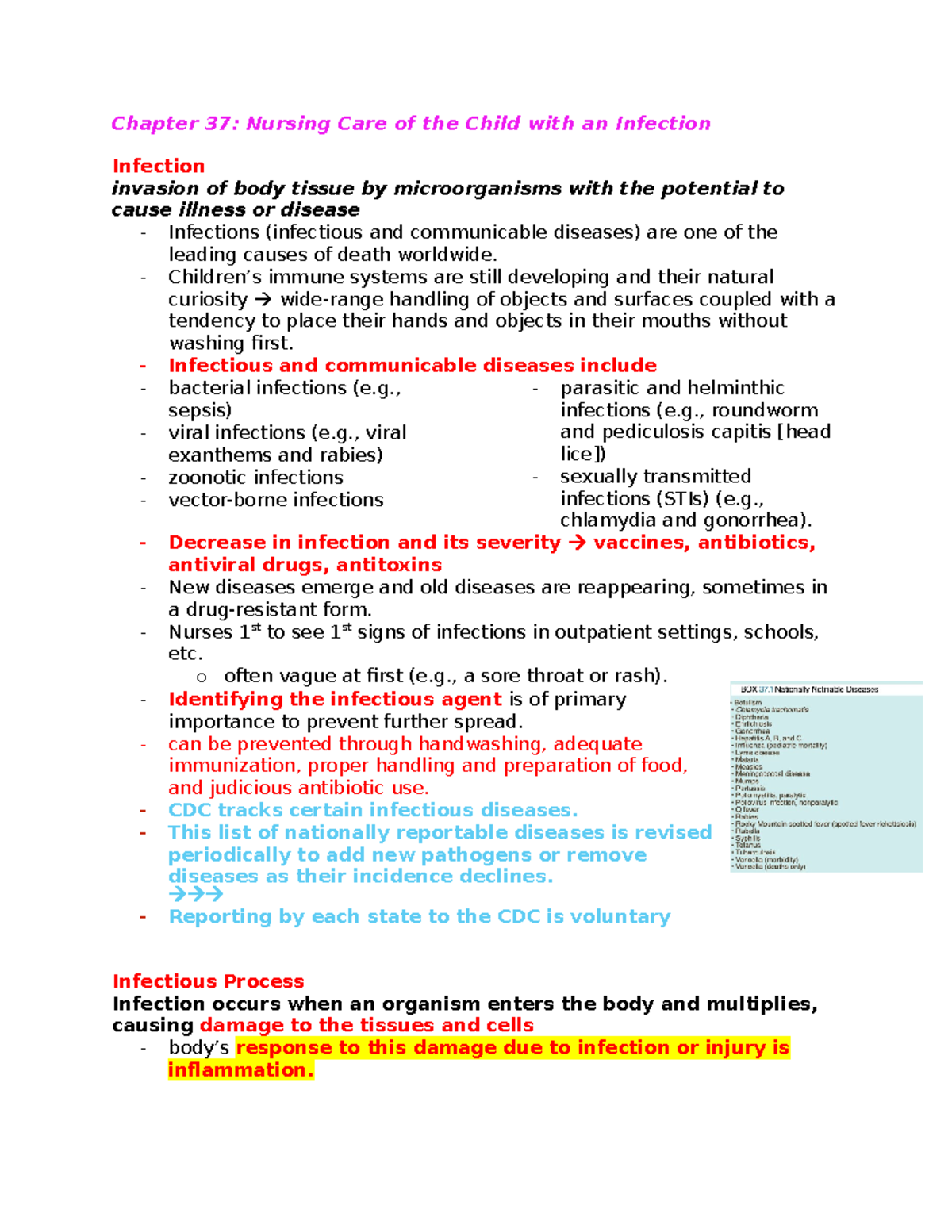 Nursing Care and Management of Infections in Children (Chapter 37 ...