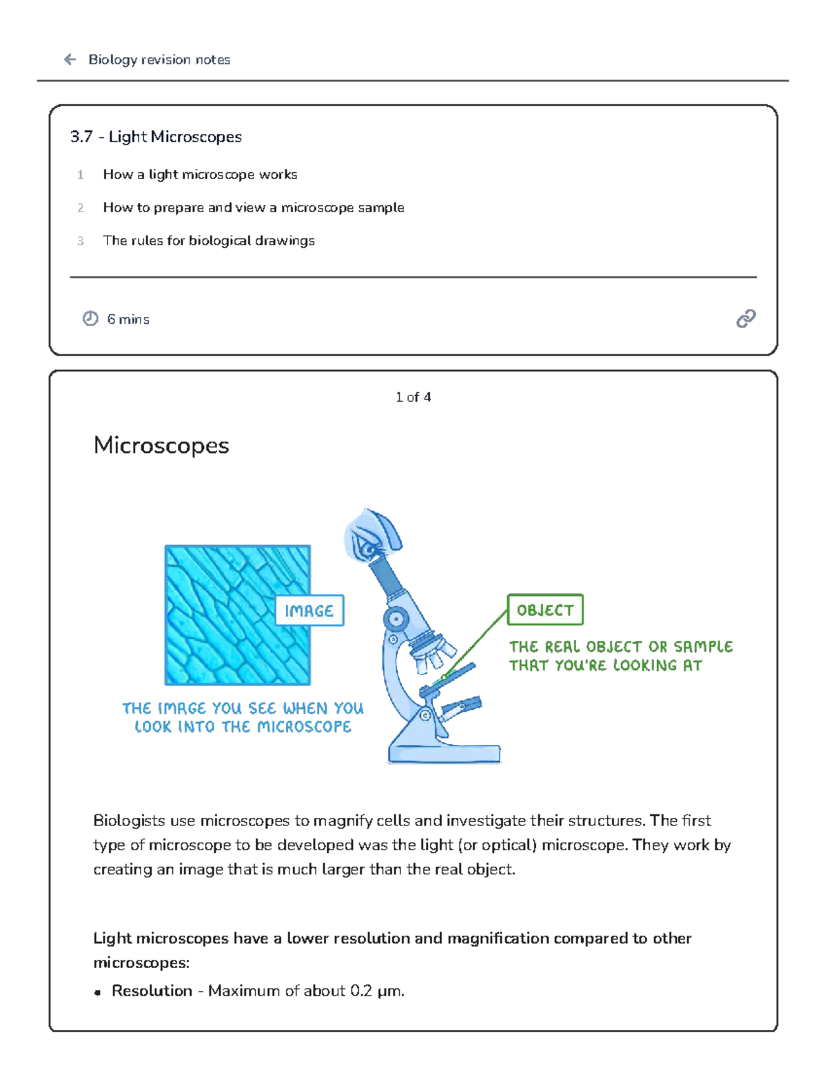 Light Microscopes Revision Notes - A-Level Biology AQA - Studocu