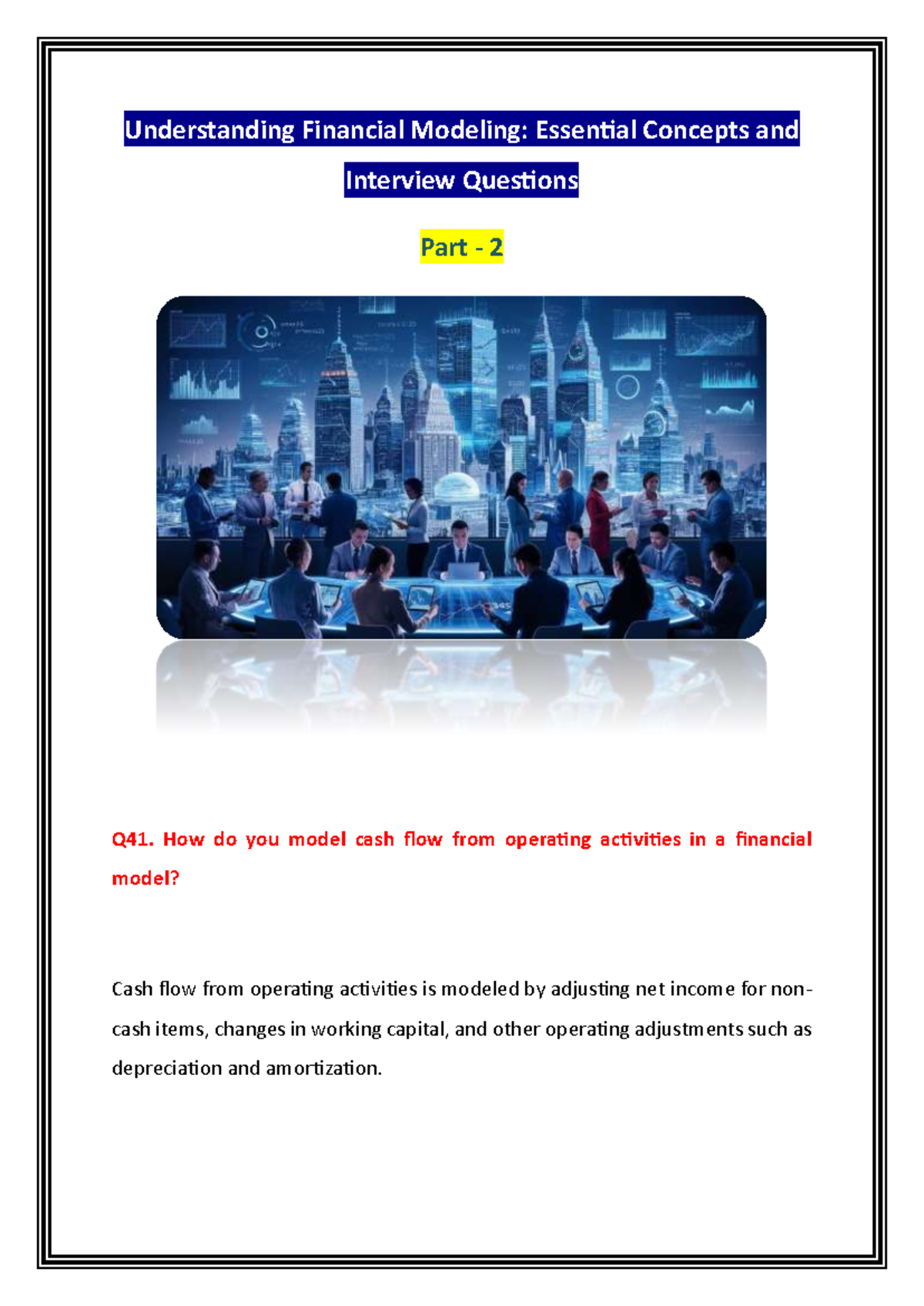 Part 2: Financial Modeling Interview Qs & Concepts (FIN 1720475318 ...