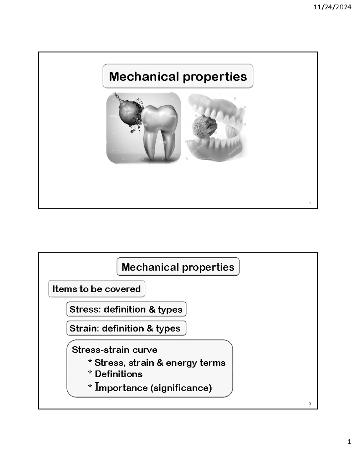 5. Mechanical properties one 2025 - 1 Mechanical properties 2 Strain ...