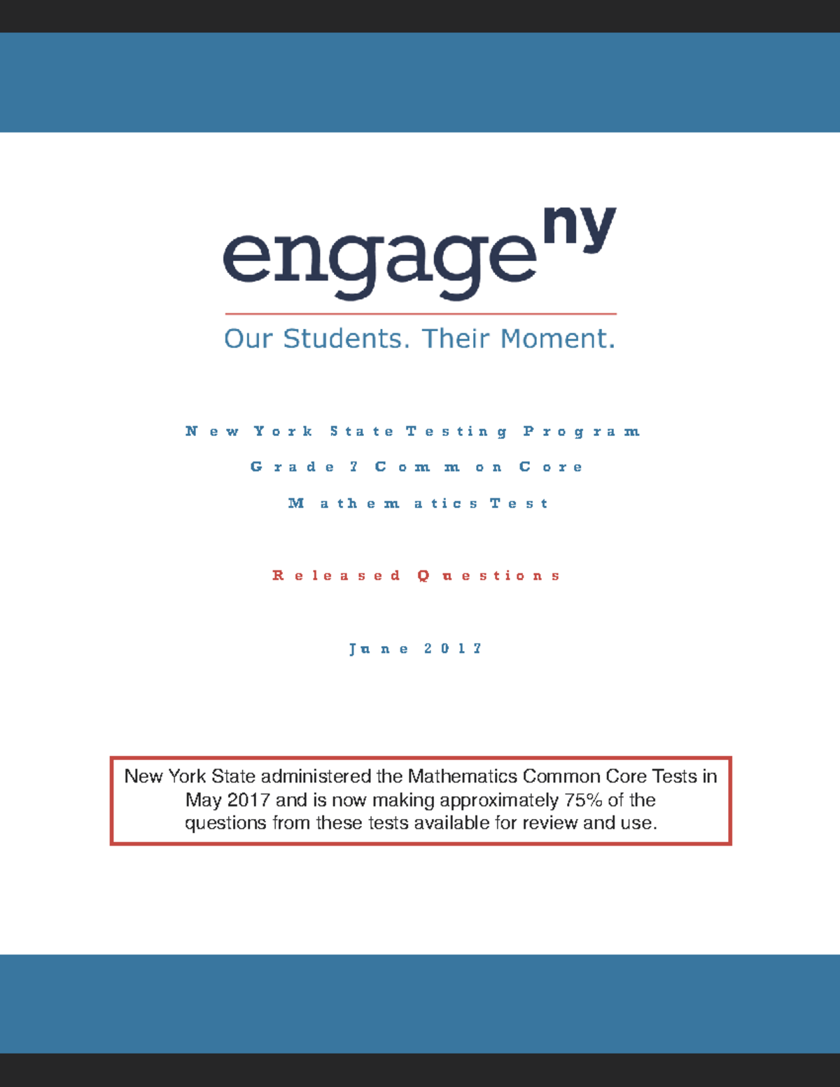 2017 NYS Grade 7 Common Core Math Test Released Questions - Studocu