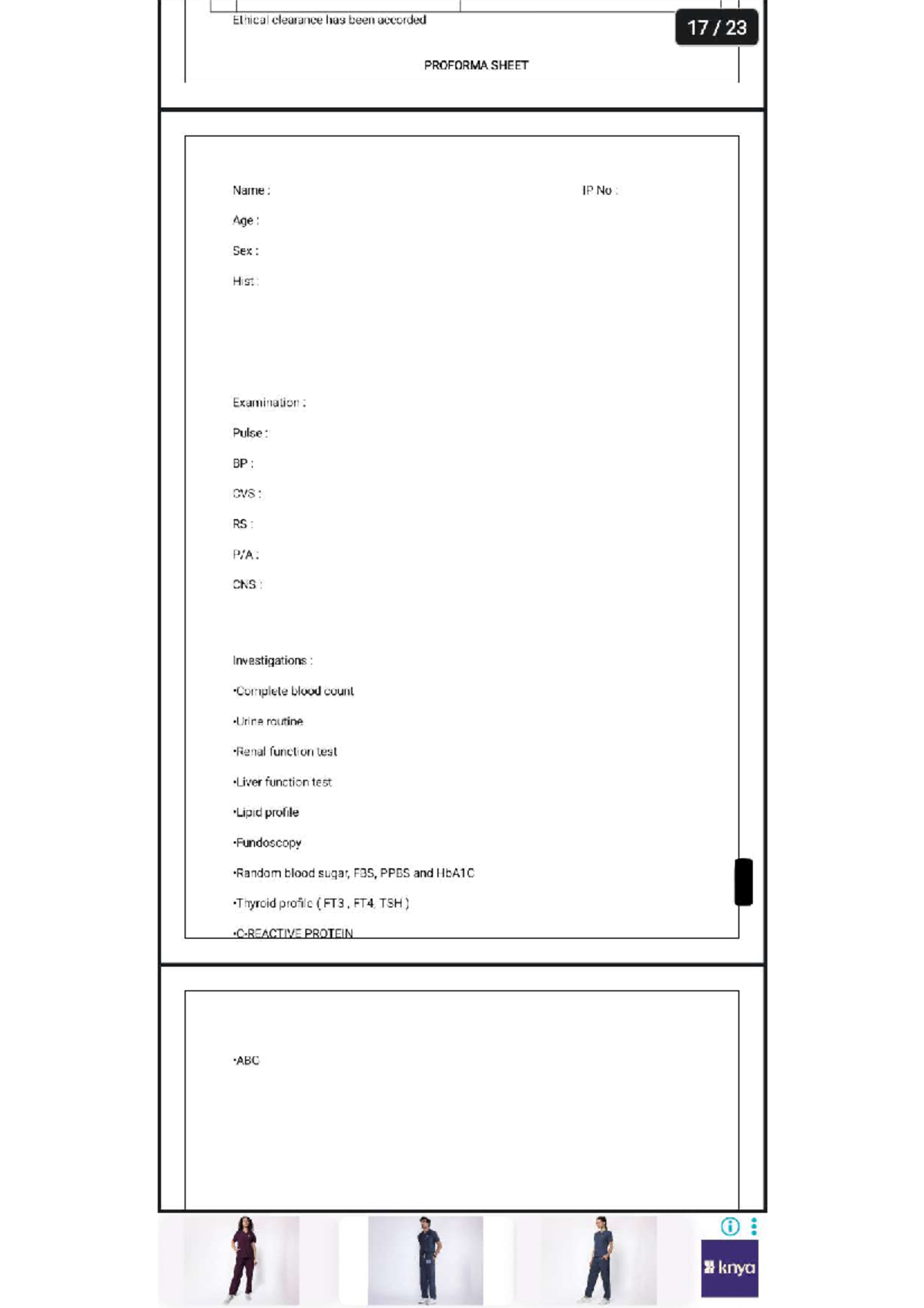Ethical Clearance Proforma Sheet for Patient 1000062432 - Studocu