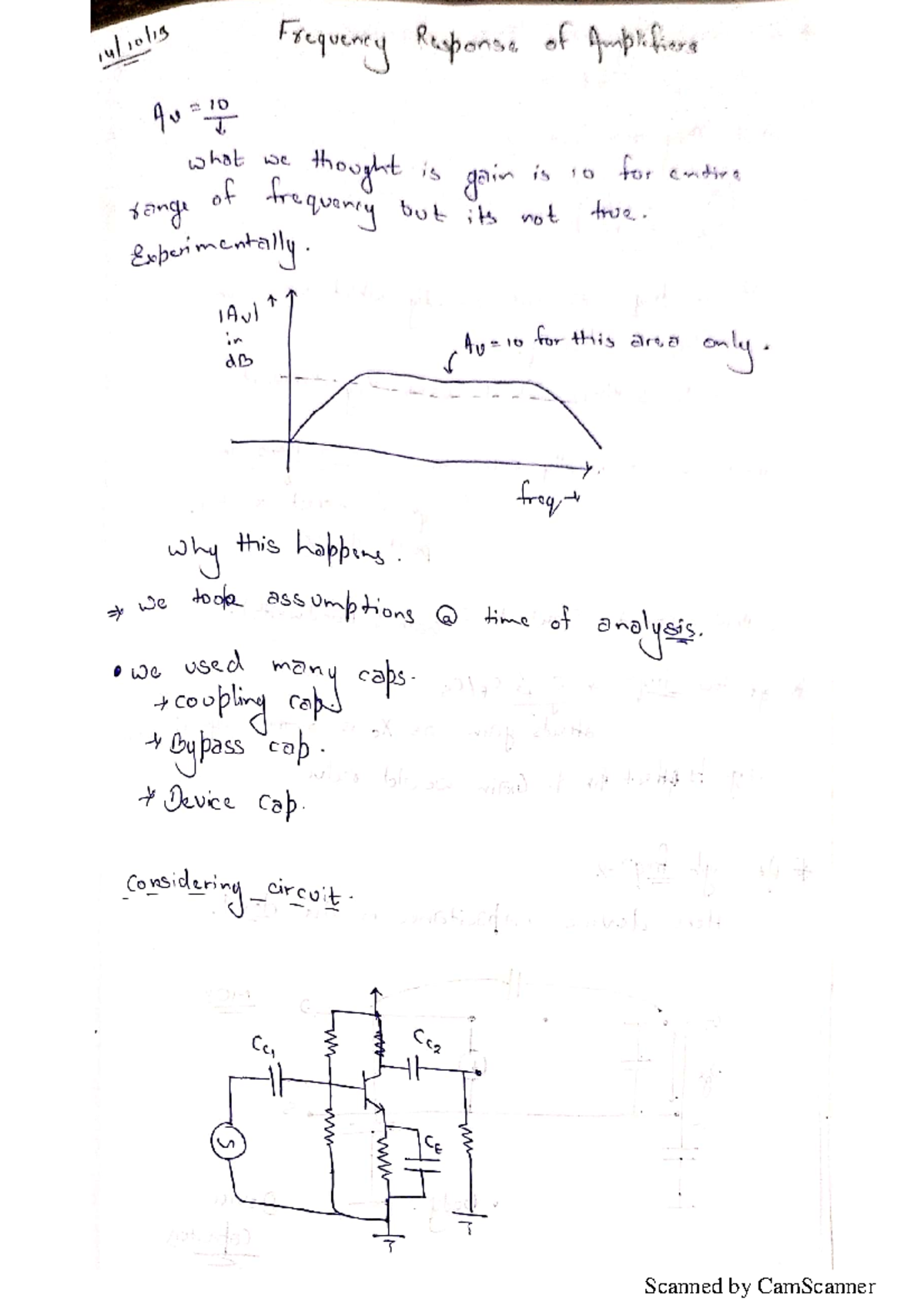 AE after Midsem - analog - Frequency Response of Amplifier Av 10 range of frequency but its not ...
