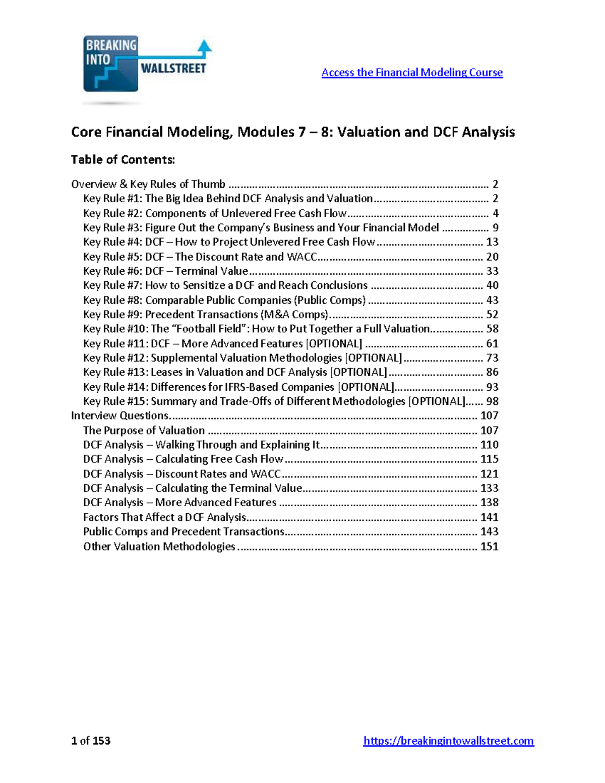 Financial Modeling Course: Valuation & DCF Analysis Guide (Modules 7-8 ...