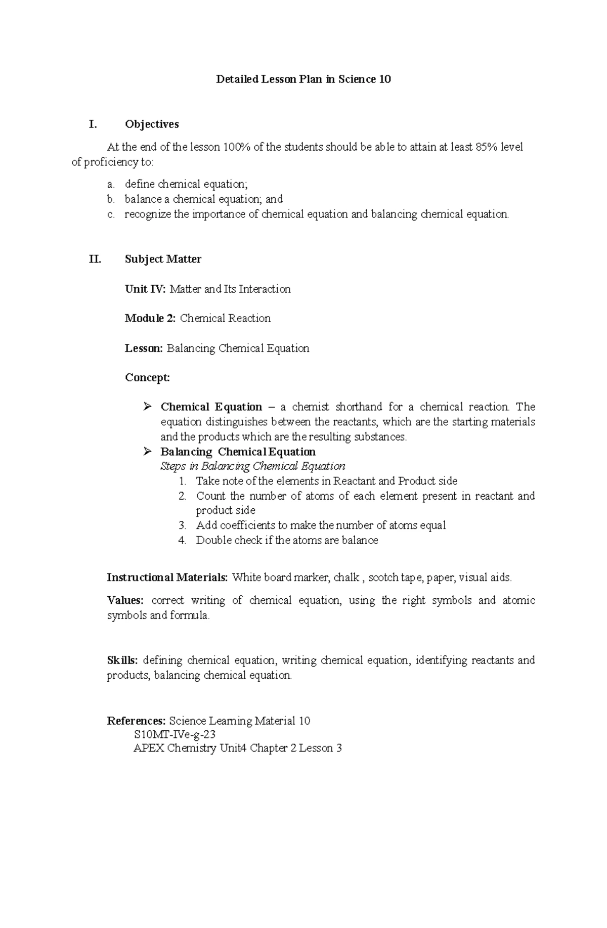 Sample Detailed Lesson Plan - Sample Detailed Lesson Plan Reading and ...