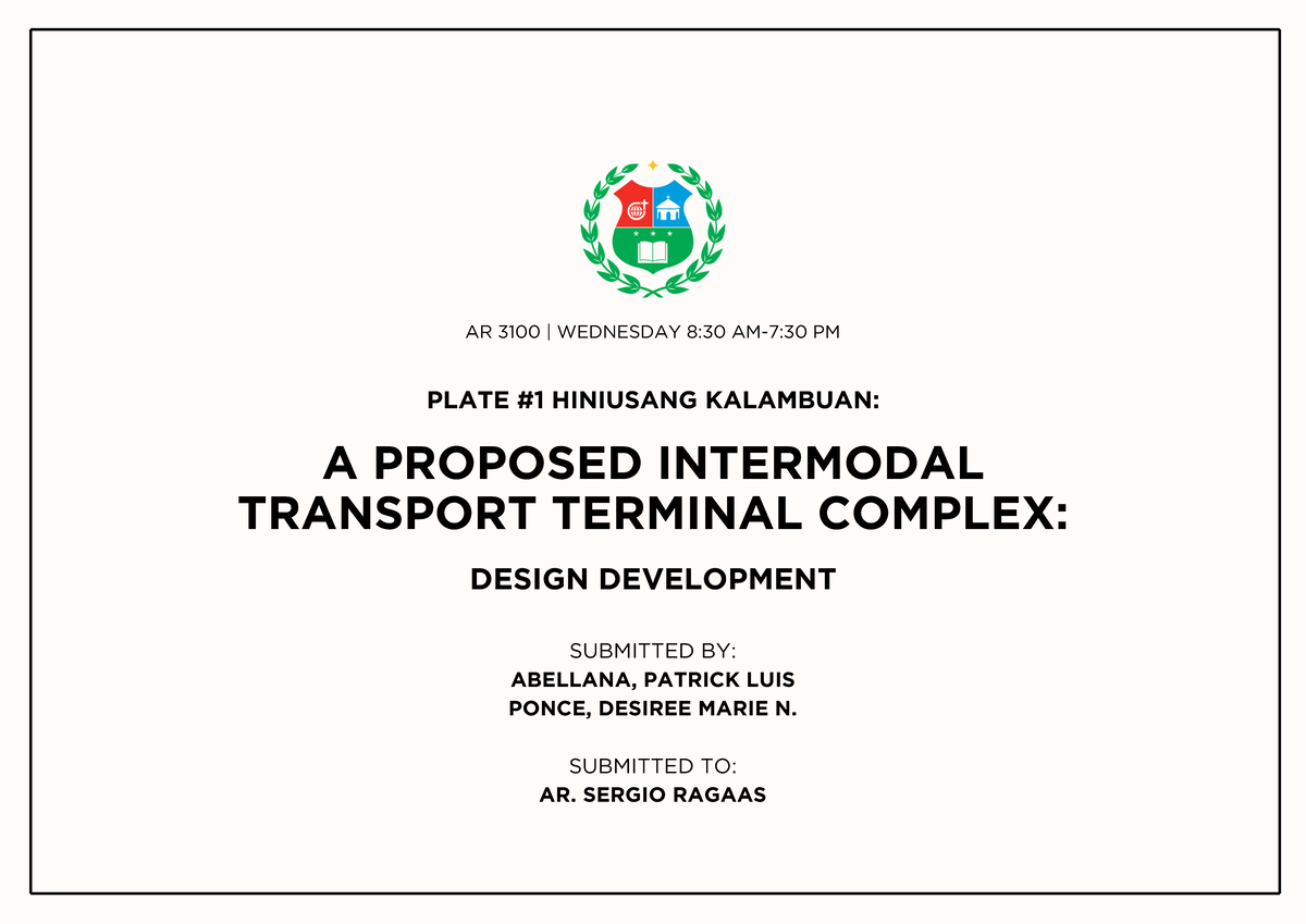AR 3100 Site Analysis: Proposed Intermodal Transport Terminal Design ...