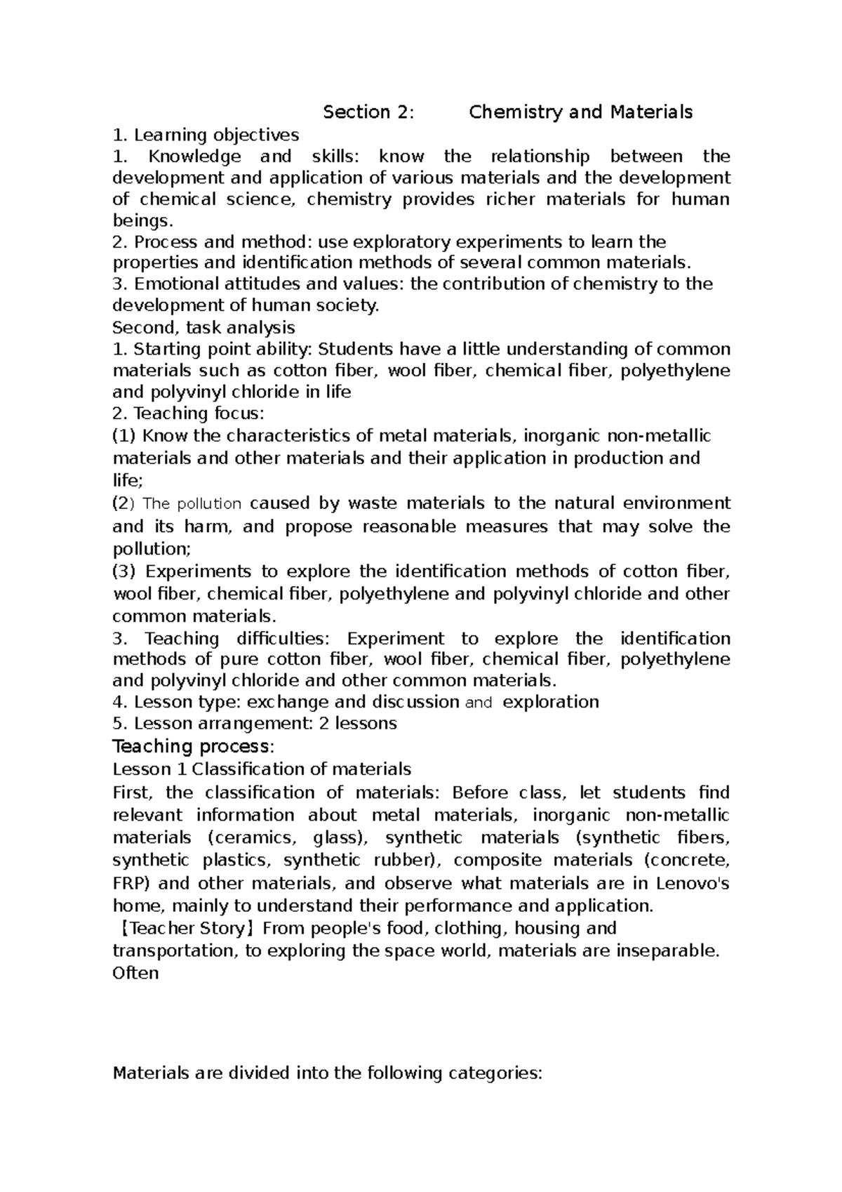 CEM 131 Chemistry & Materials: Week 2 - Exploring Material Properties ...