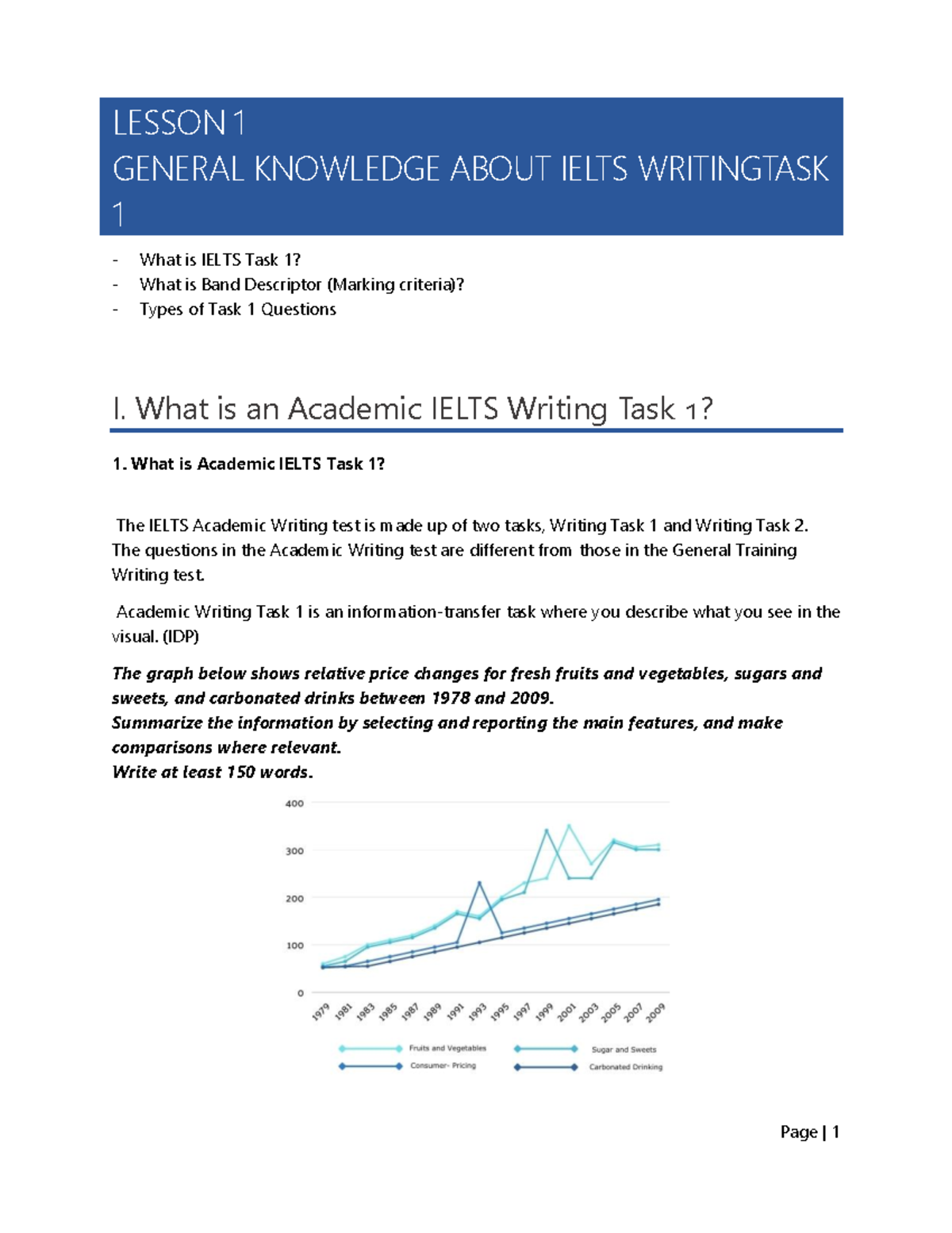 IELTS Writing Task 1: General Knowledge and Marking Criteria - Studocu