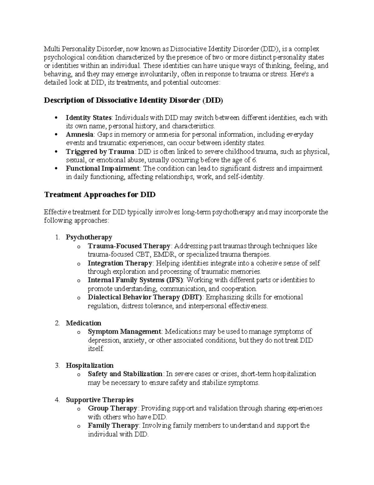 Did - identity disorders - Multi Personality Disorder, now known as ...