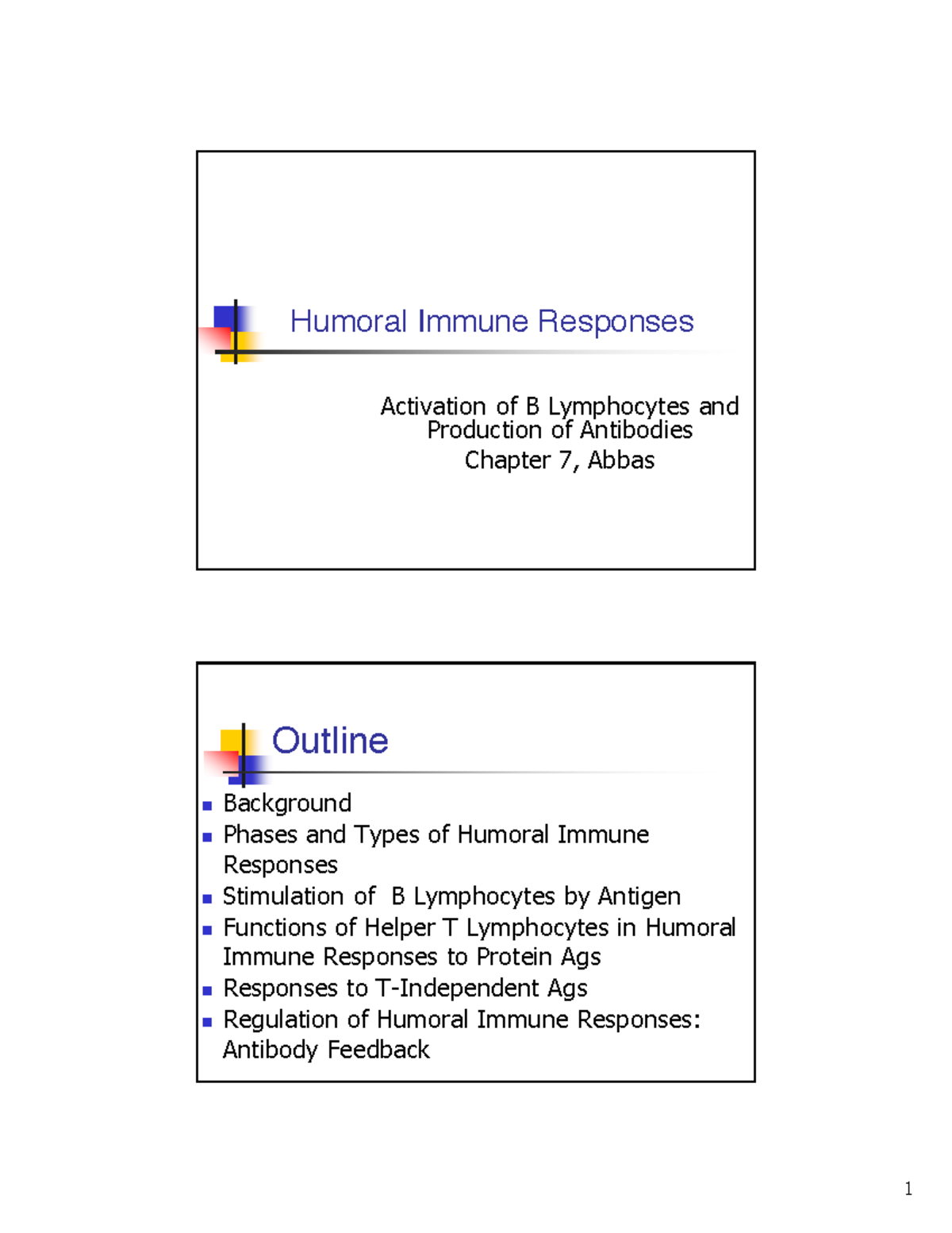 Chapter 7: B Cell Activation and Humoral Immune Responses - Abbas - Studocu