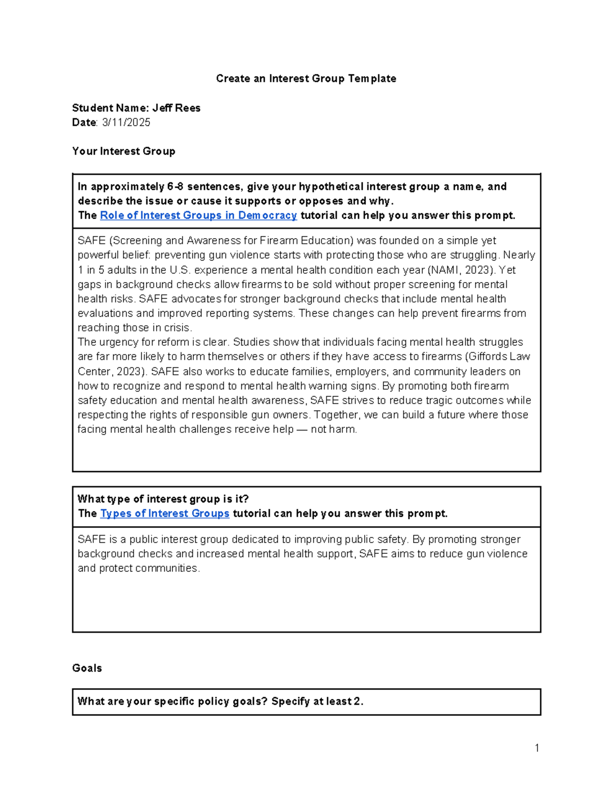 Creating a SAFE Interest Group Template for Mental Health Advocacy ...