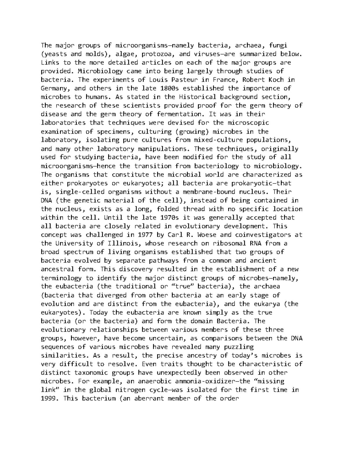 Types of microorganisms - The major groups of microorganisms—namely ...
