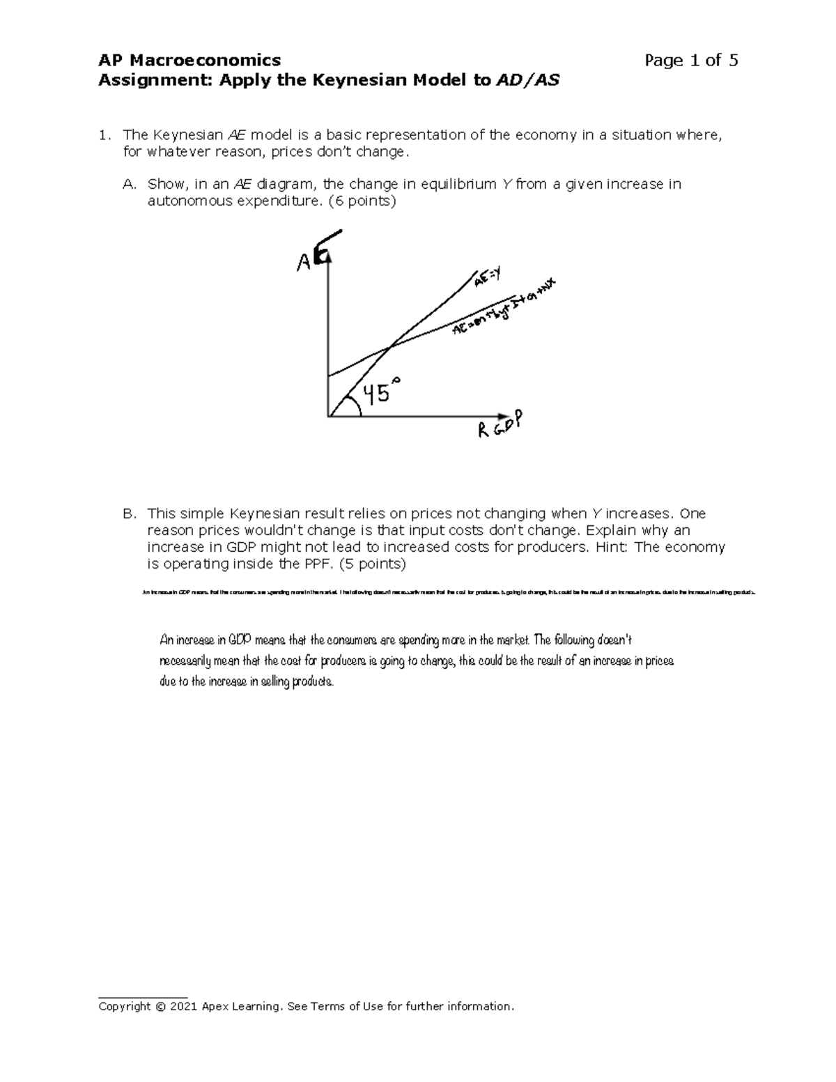 5.2.3 AP Macro Exam: Keynesian Model & AD/AS Analysis - Studocu