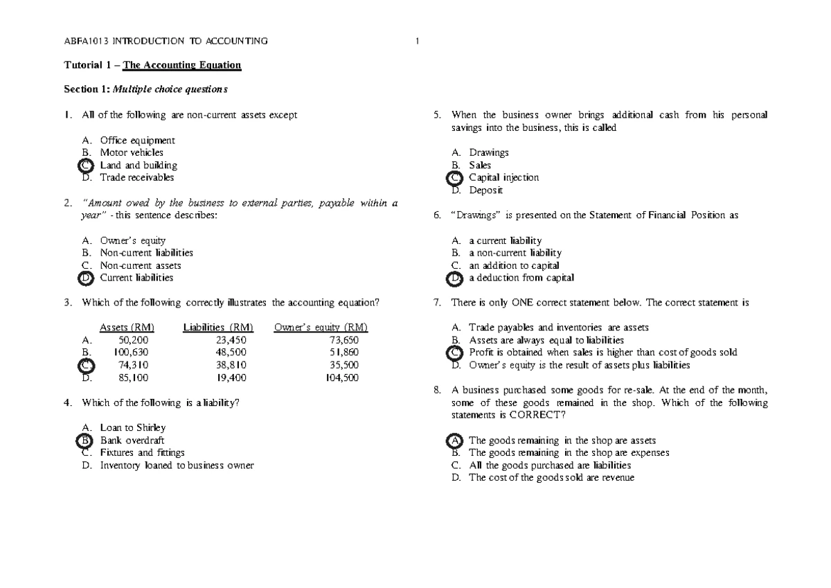 Tutorial 3 (students) - ABFA3064 FINANCIAL ACCOUNTING IV 1 TUTORIAL 3 ...